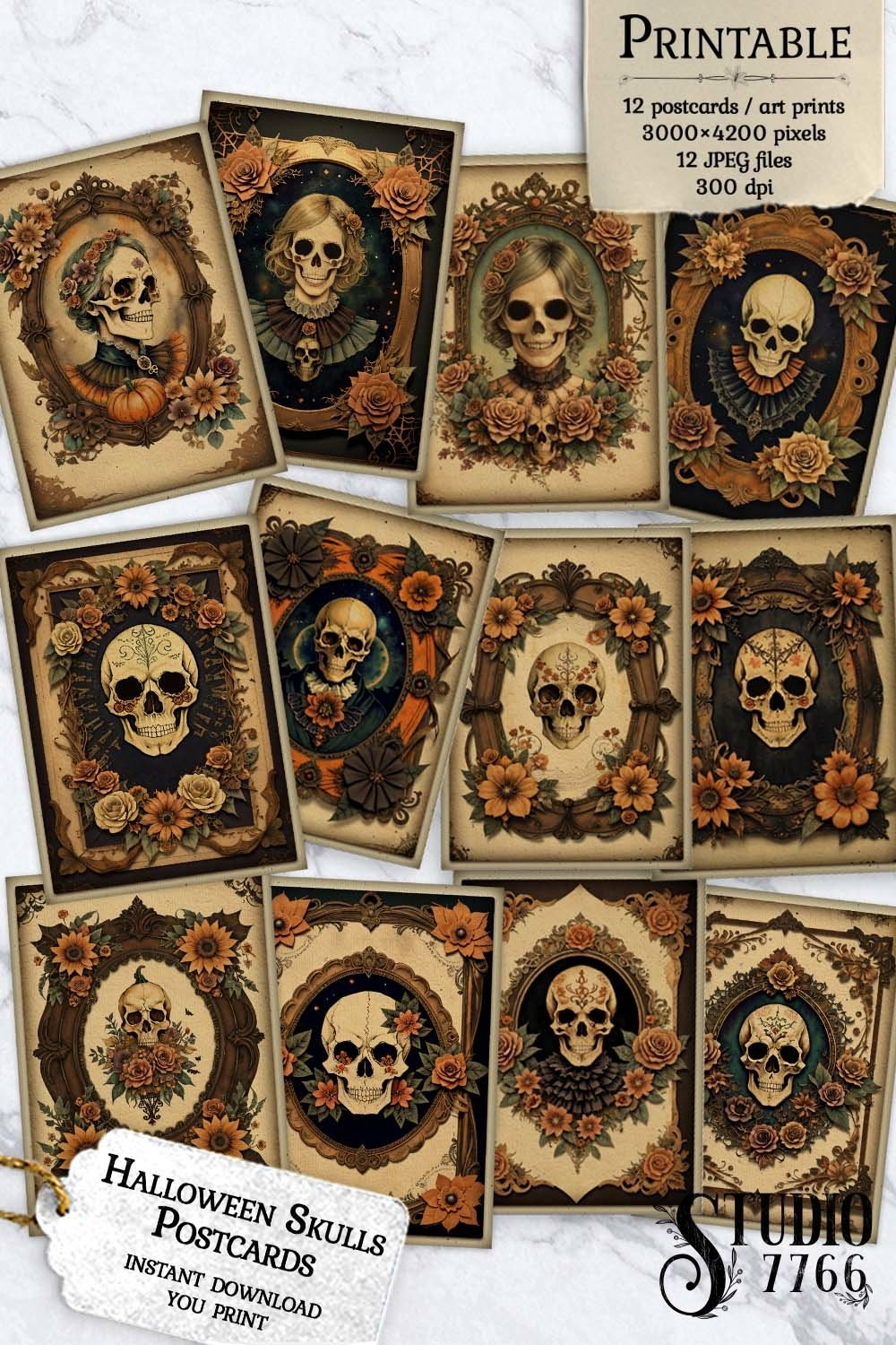 Halloween Skulls Postcards