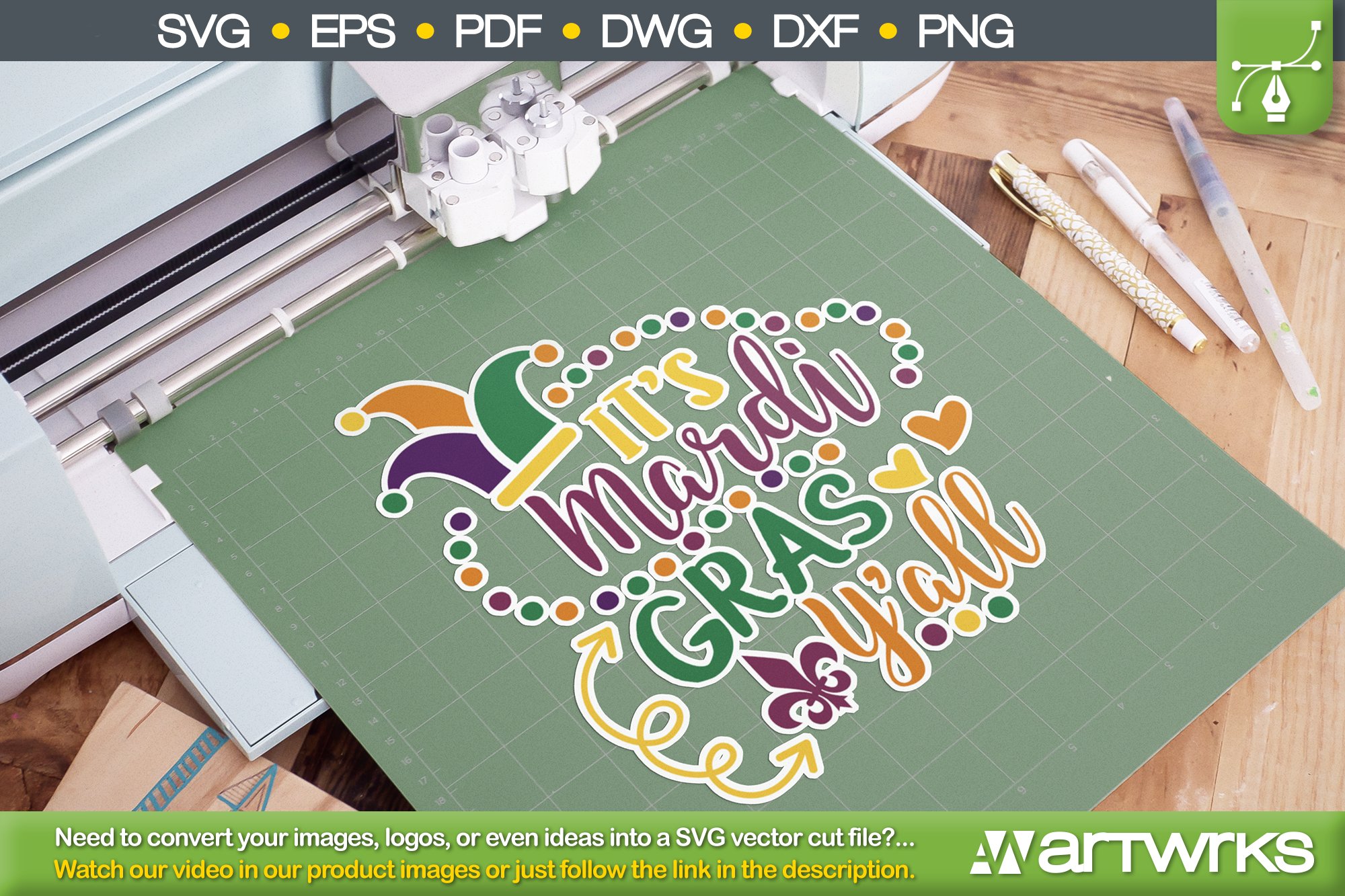New Orleans Mardi gras carnival svg clipart by Artworks SVG