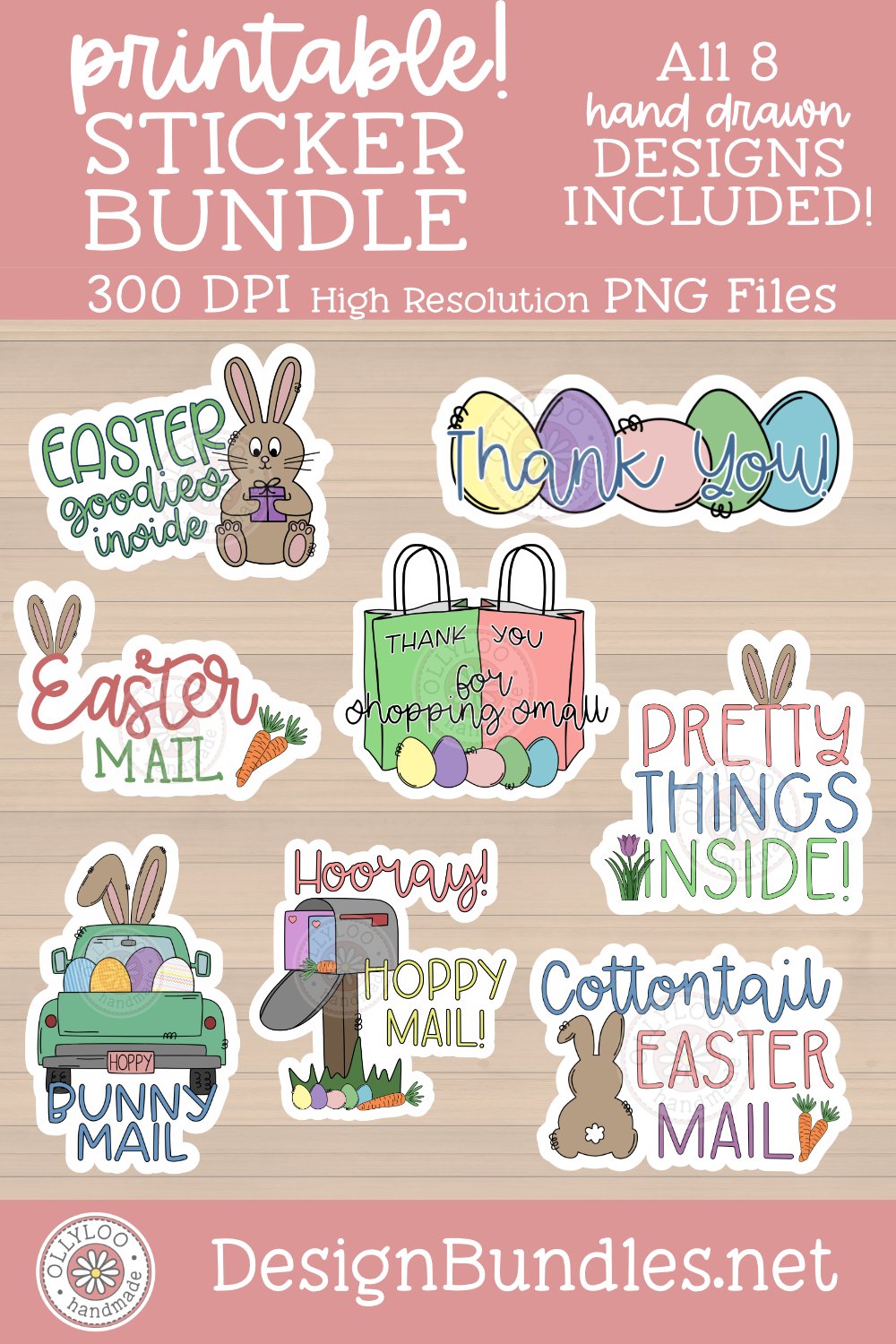 Easter Printable Packaging Stickers Bundle - 12 Designs