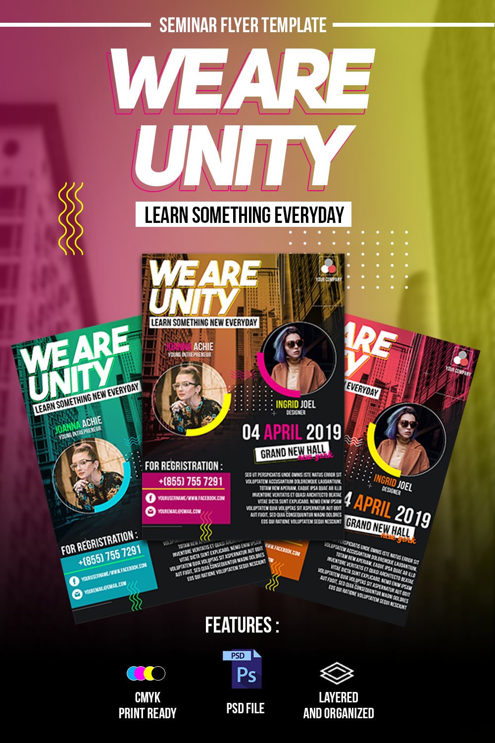 Urban Colorful Event Flyer PSD File