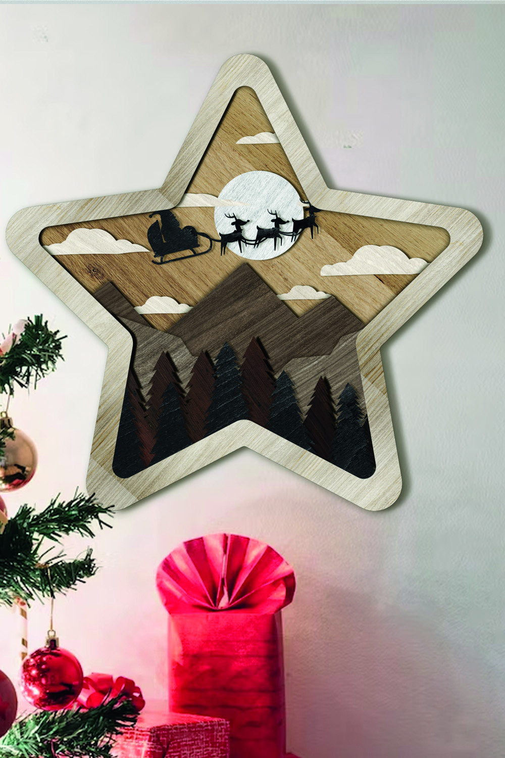 CHRISTMAS STAR Multilayer Wall Decoration, Home Decor