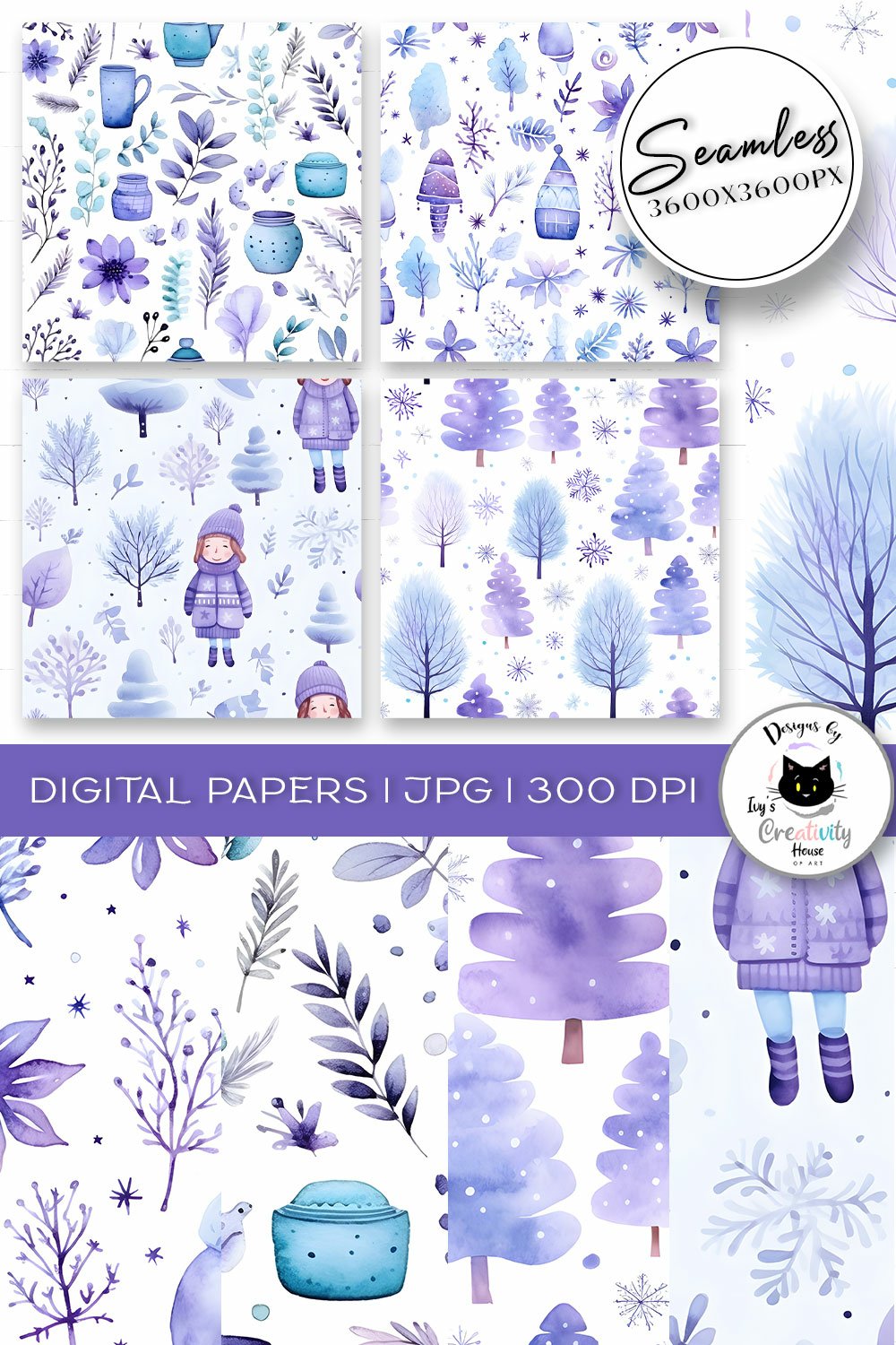 Cute Seamless Winter Digital Paper | Christmas Patterns