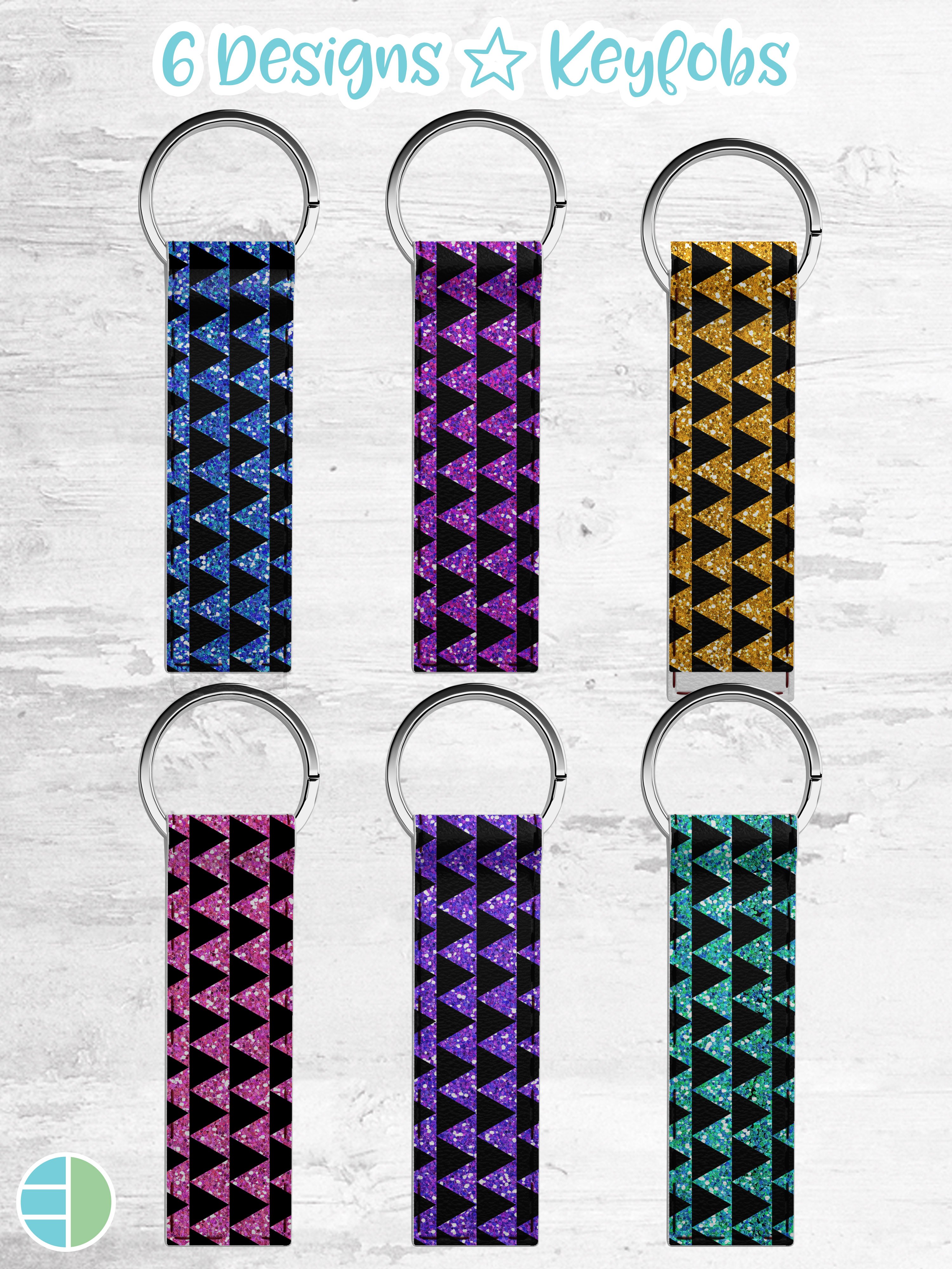 Glitter Triangles Key Fob Bundle Wristlet (1765258)