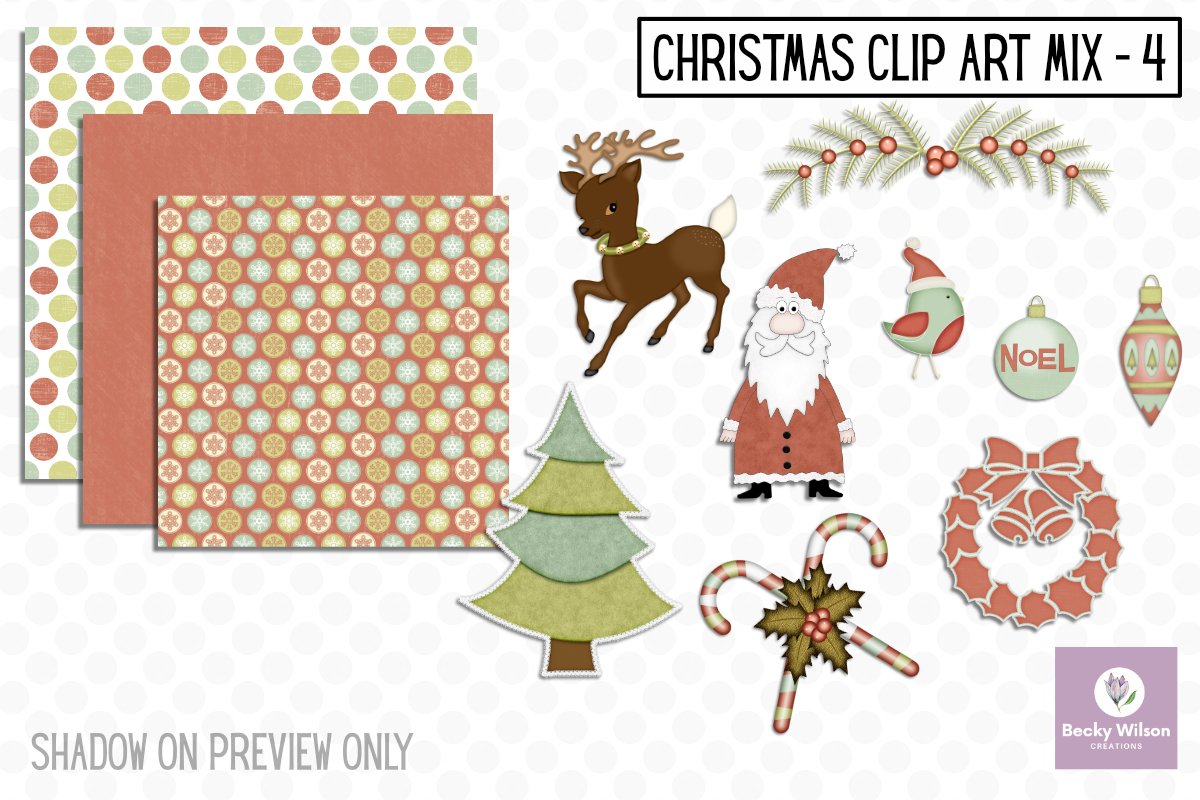 Christmas Clip Art Mix Set 4