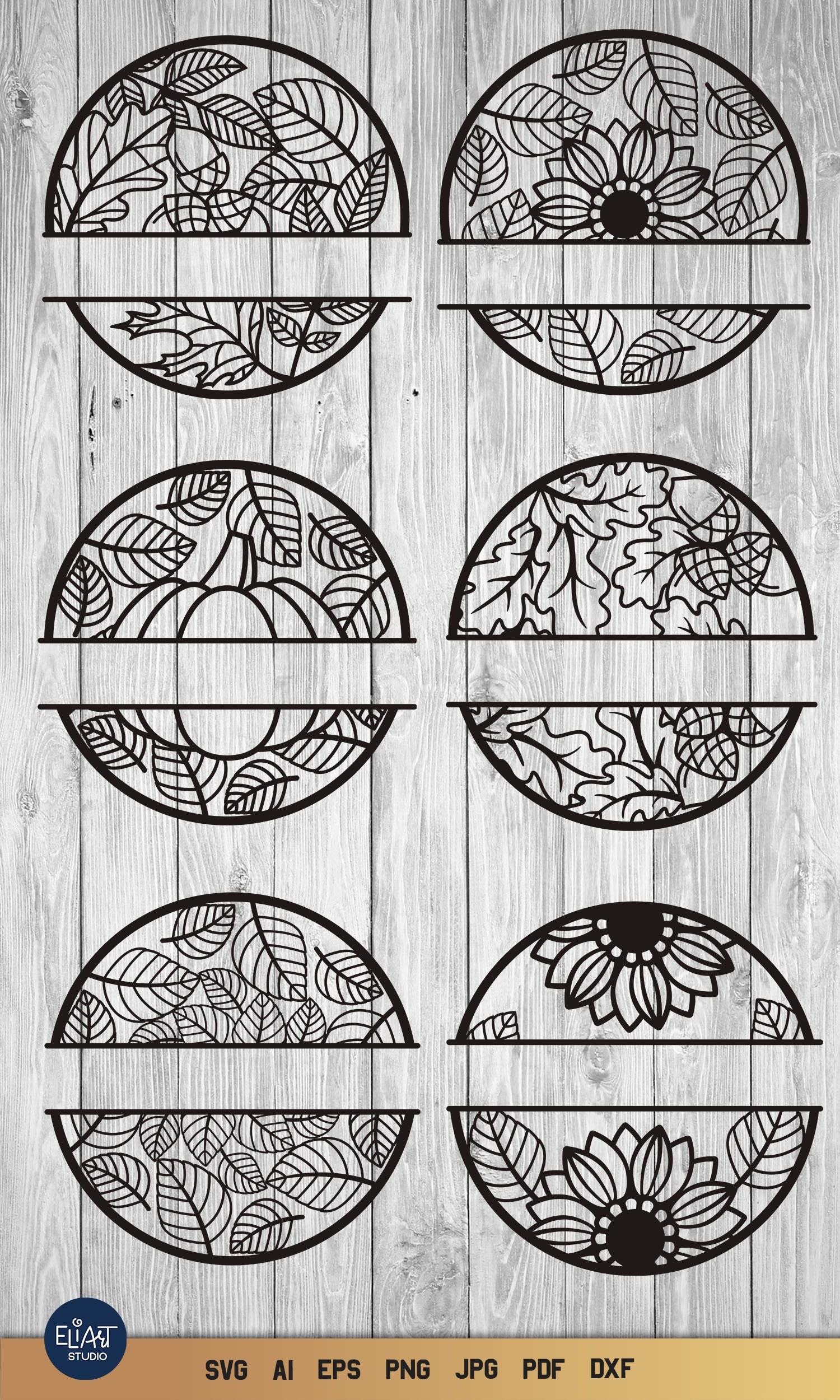 Split Monogram SVG | Fall Bundle SVG | Split Mandala SVG