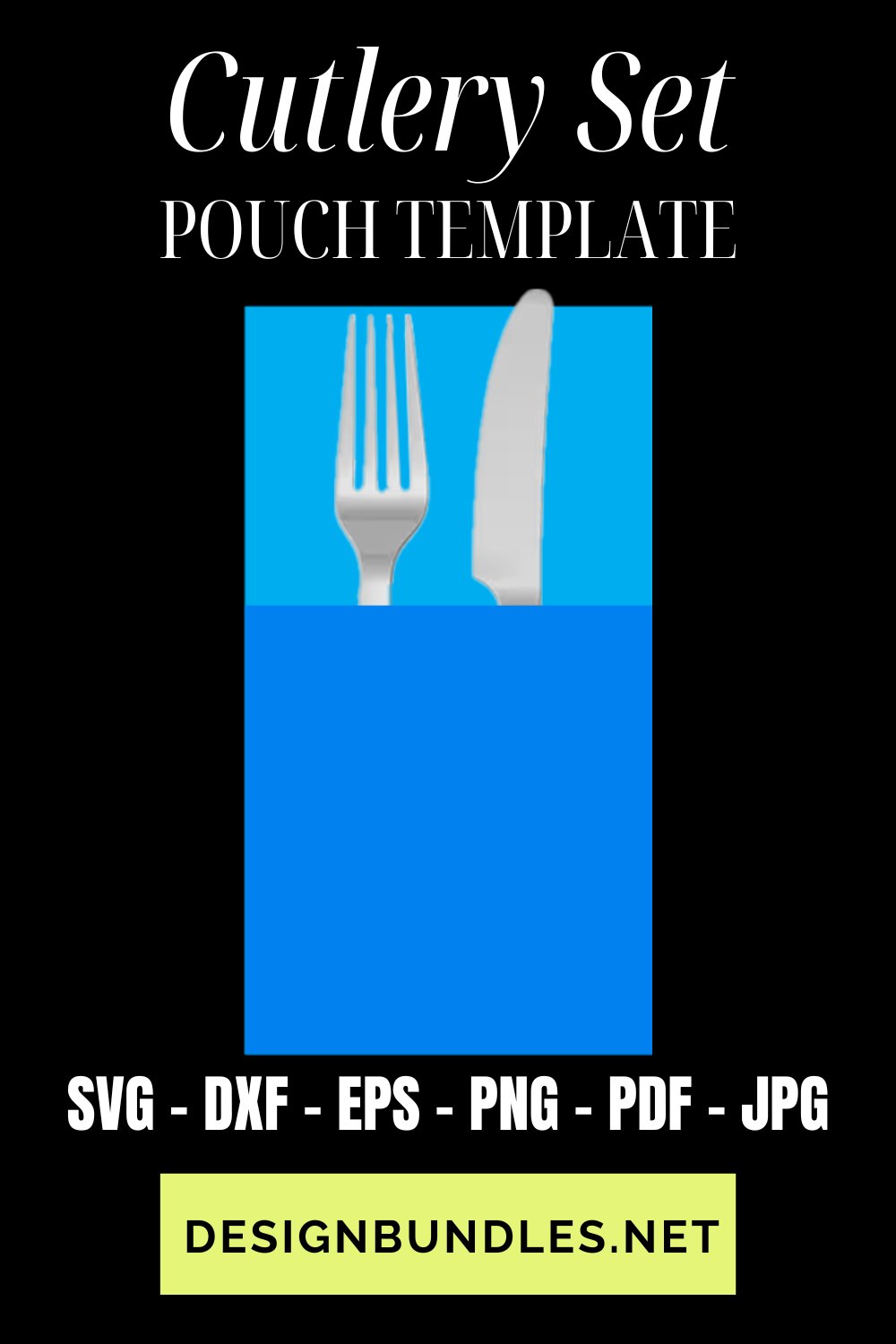 Cutlery Set Pouch Template SVG Cut File