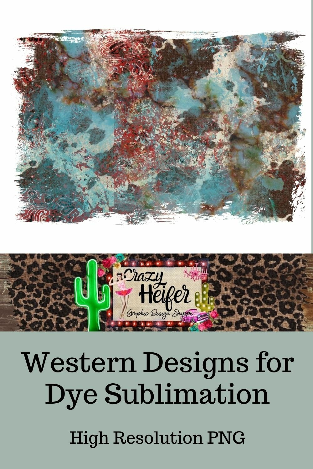 Turquoise cow hide background dye sublimation (1491449)