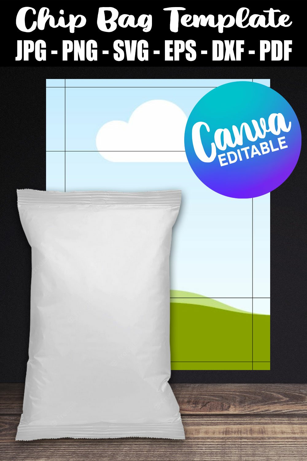 Canva Chip Bag Template, Potato Chip Bag Template