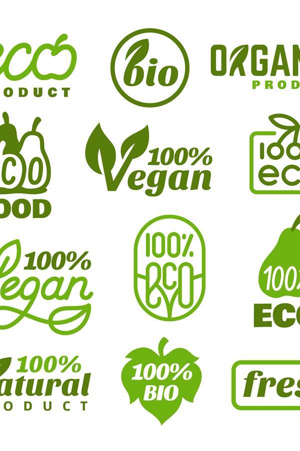 Bio labels set. Eco fresh tag with leaf, organic badges. Nat