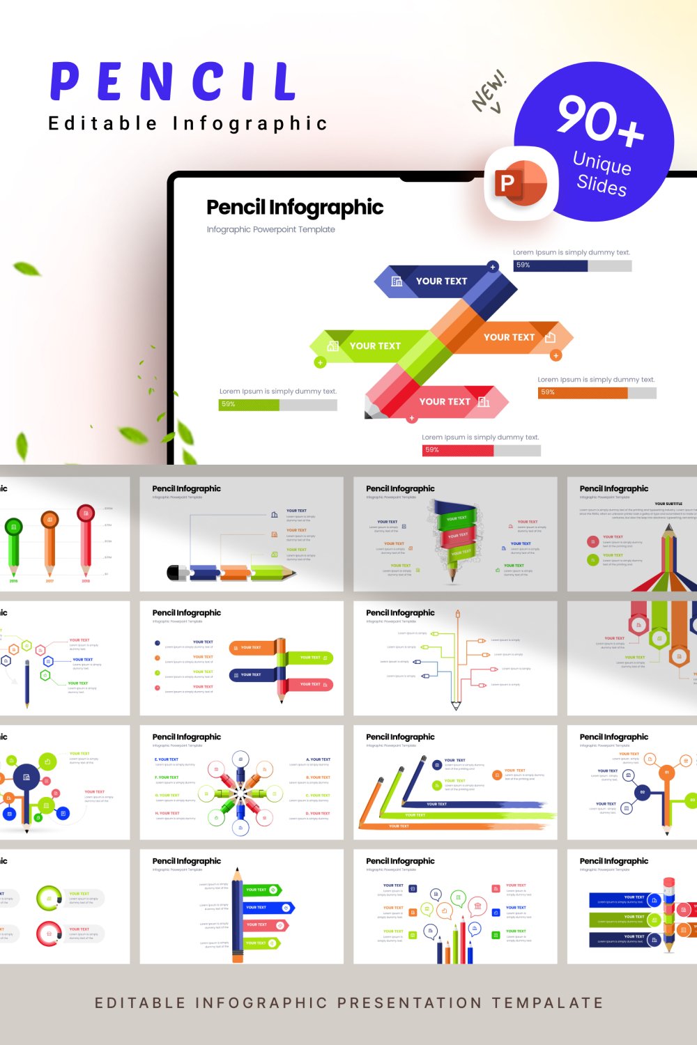 Pencil Business Infographic Presentation Template