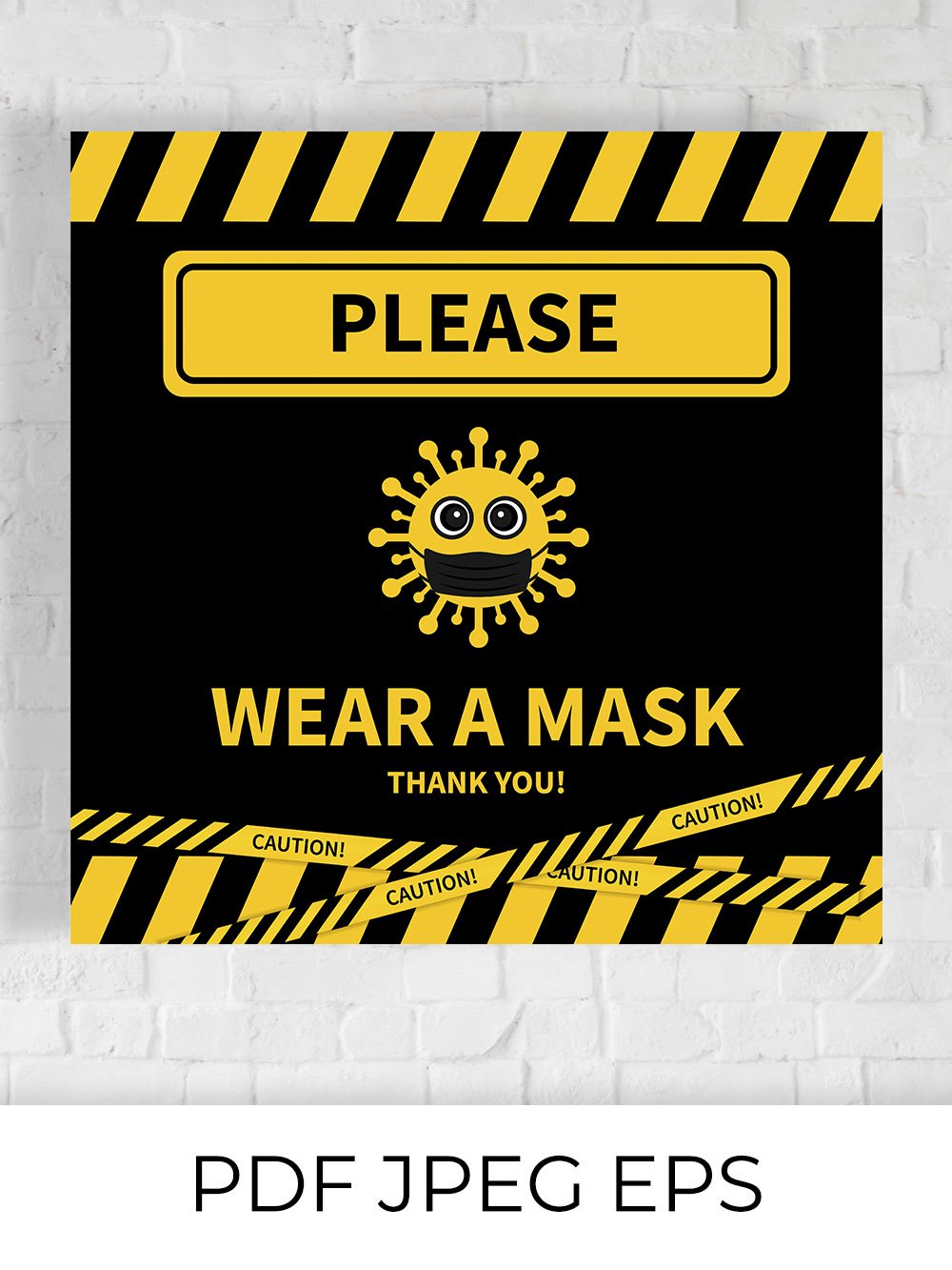 Please wear a mask with cute cartoon virus (991064)