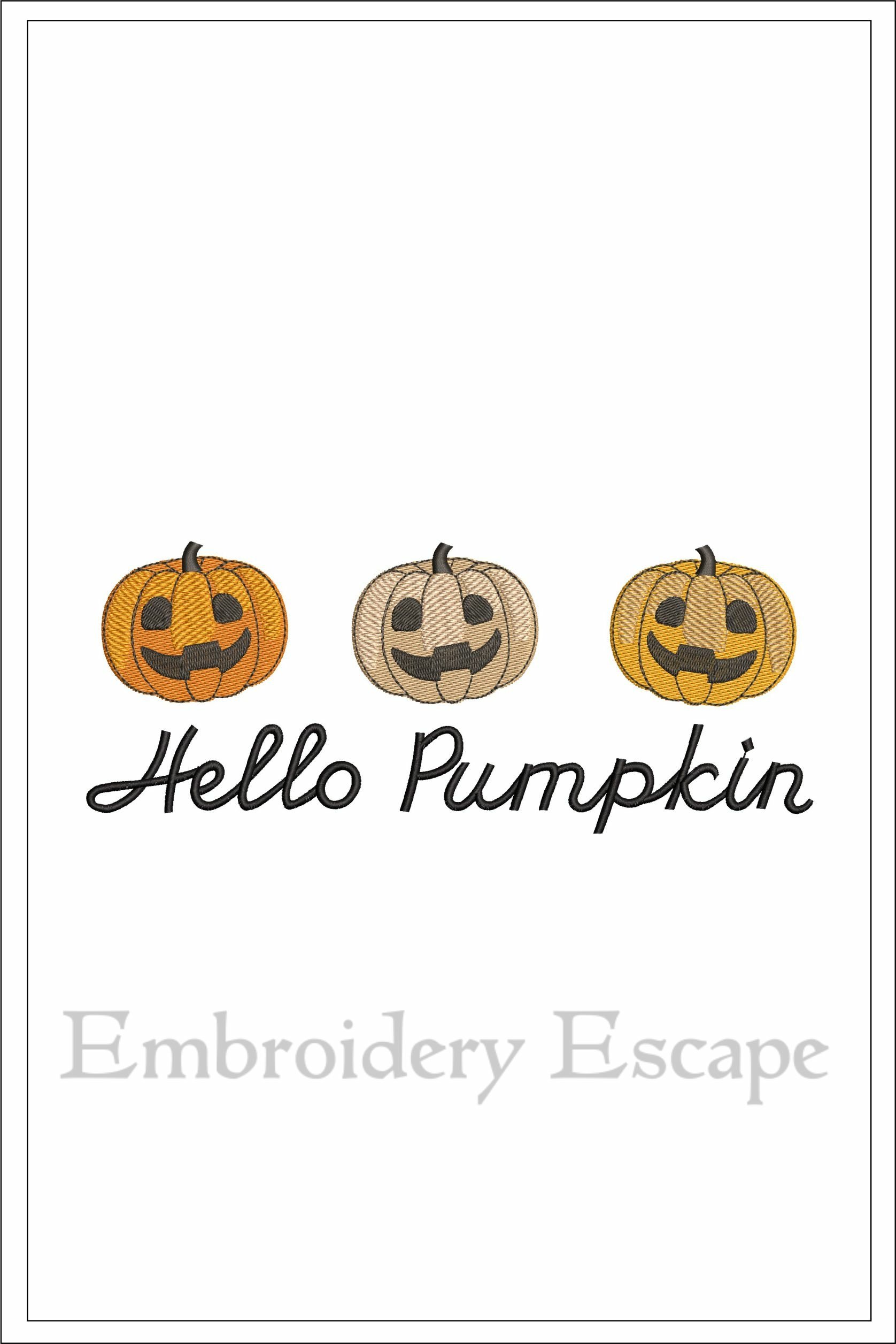 Hello pumpkin embroidery design (4453527)