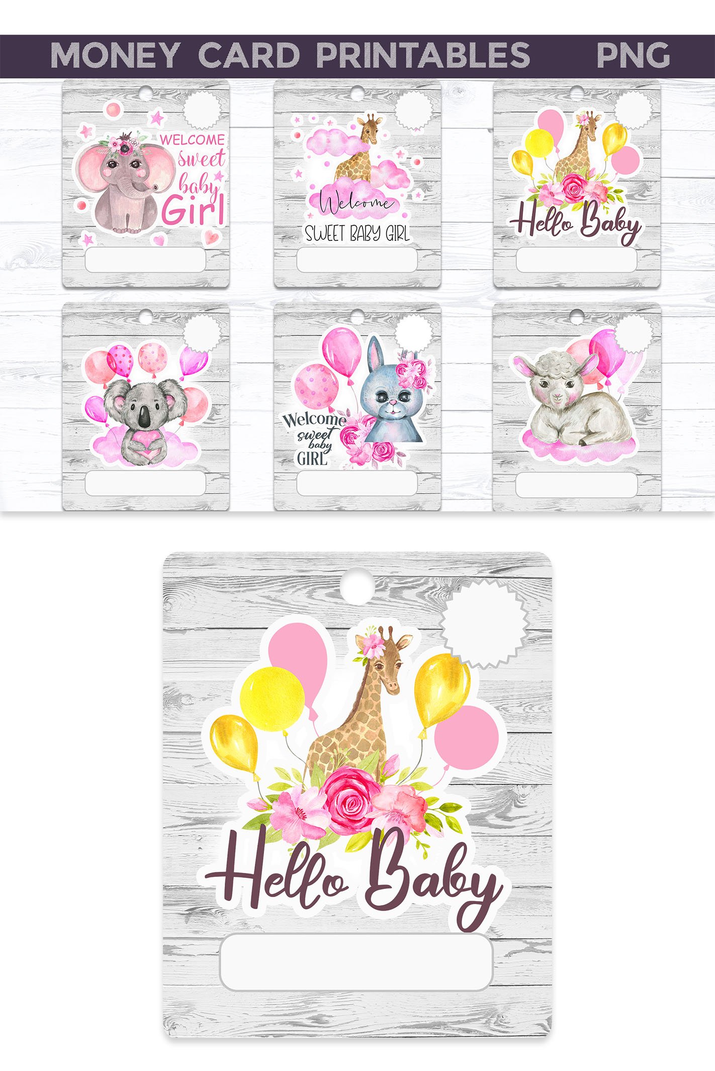 Baby Girl Money Card Printable | New Baby Money Holder