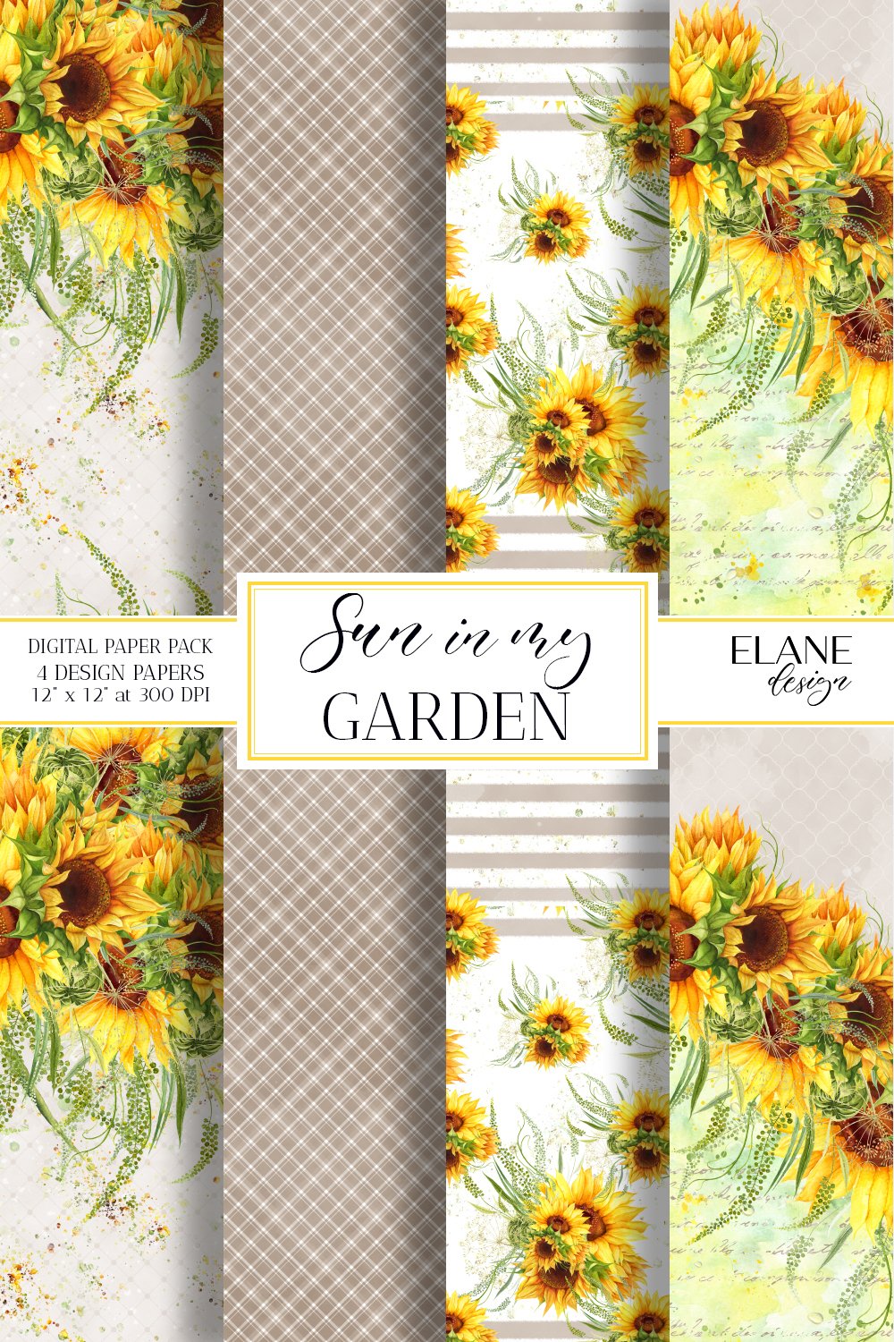 Sunflowers Digital Paper, Summer Digital (4214808)