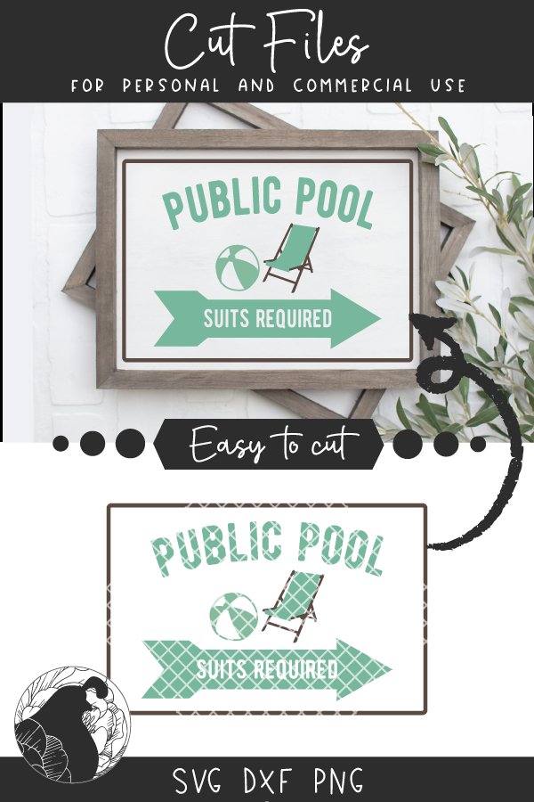 Pool Sign SVG, Public Pool SVG