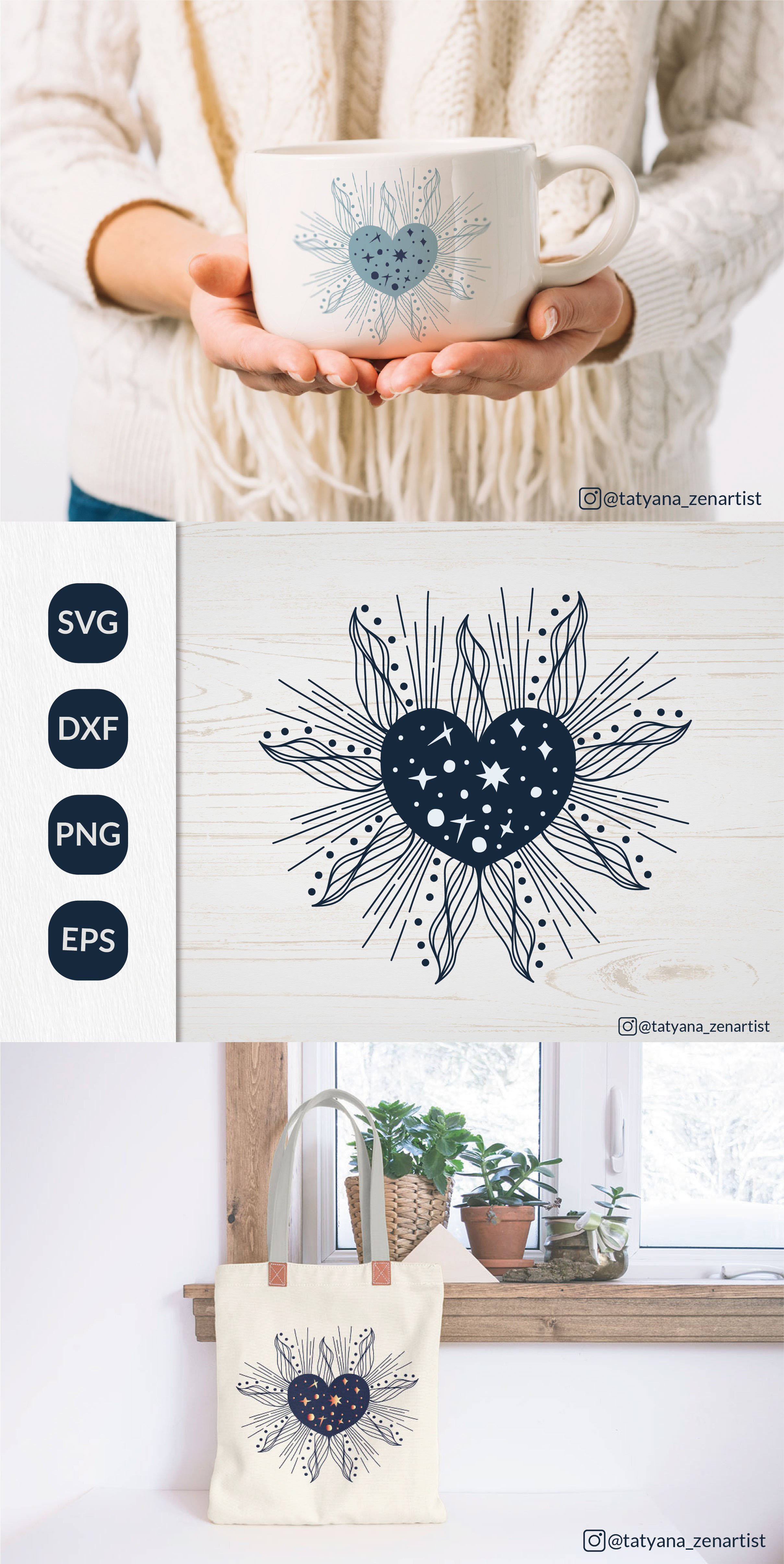 Celestial Valentine heart svg, Valentines heart svg clipart