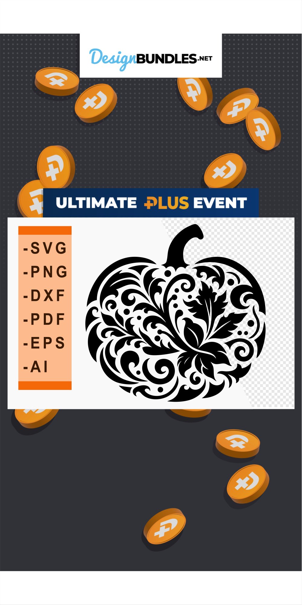 Fancy Pumpkin SVG, Thanksgiving SVG, Fall SVG