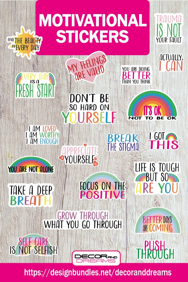 Positivity Sticker Bundle, Inspirational Sticker Bundle