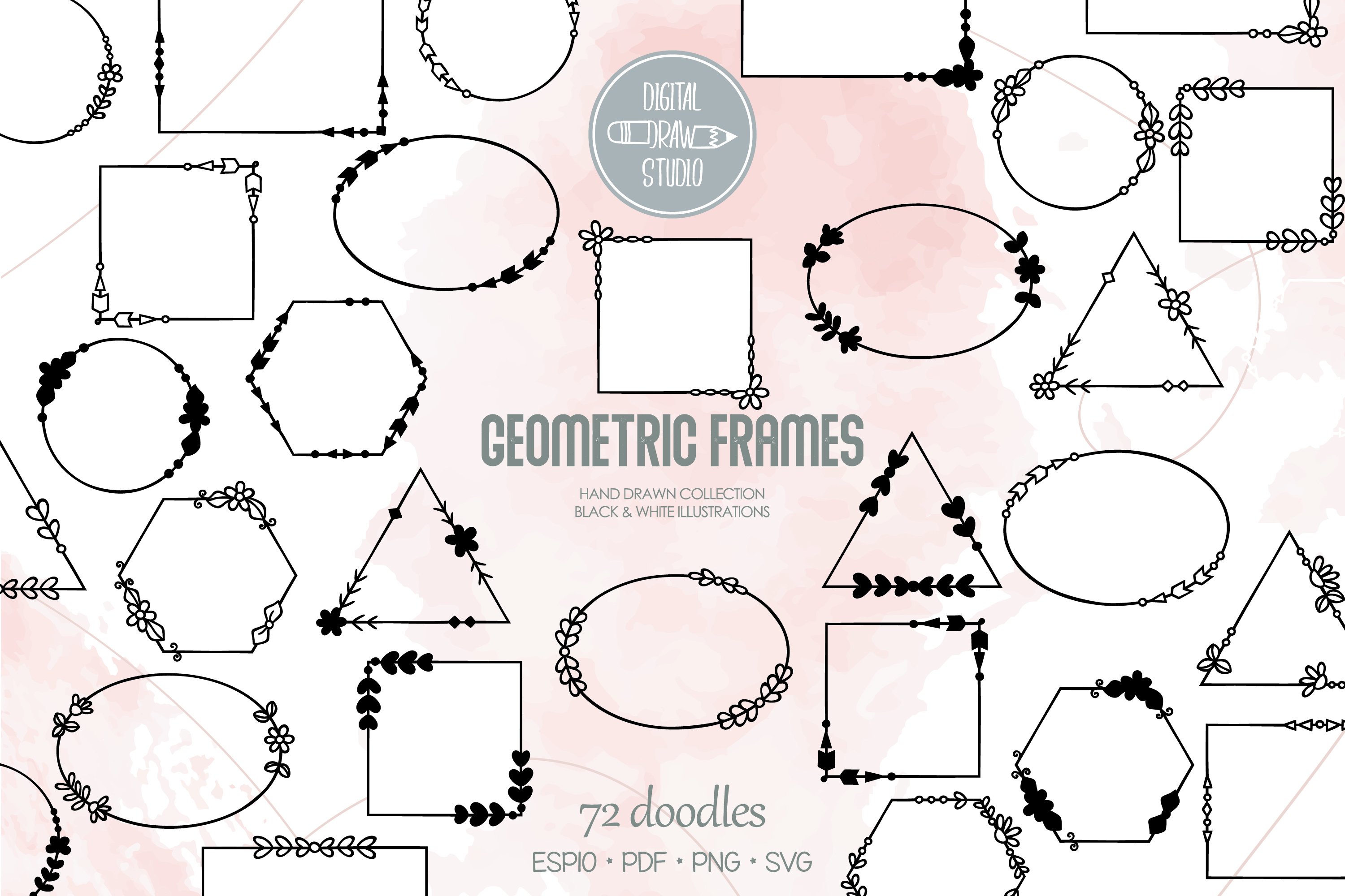 Geometric Frames | Decorative Border | Floral Wreath