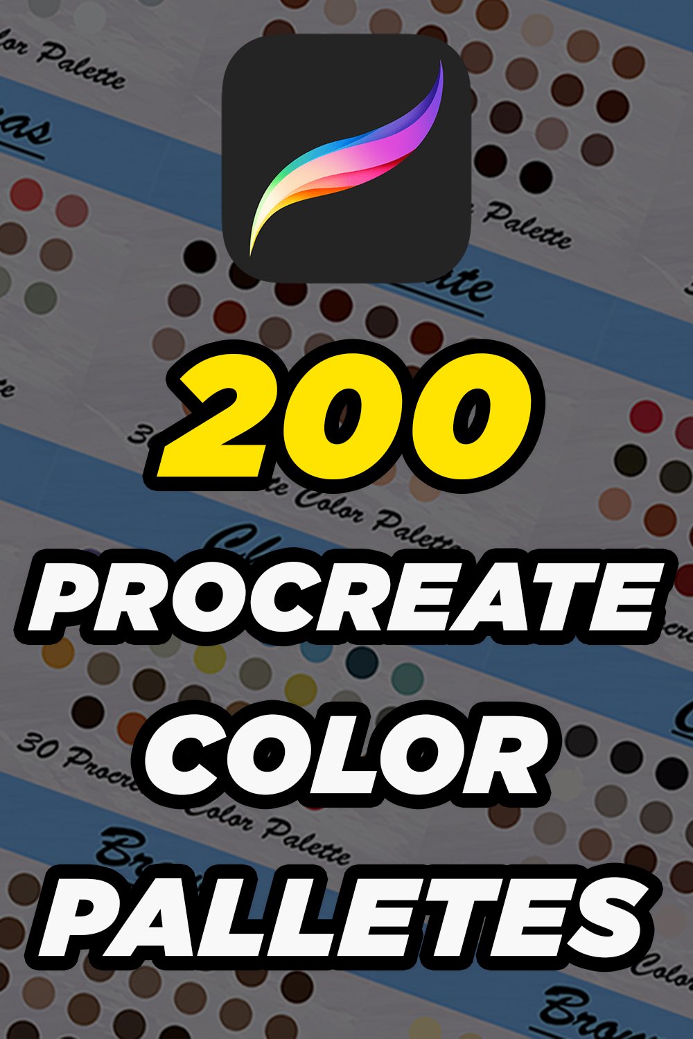 Procreate color palette collection with different swatches