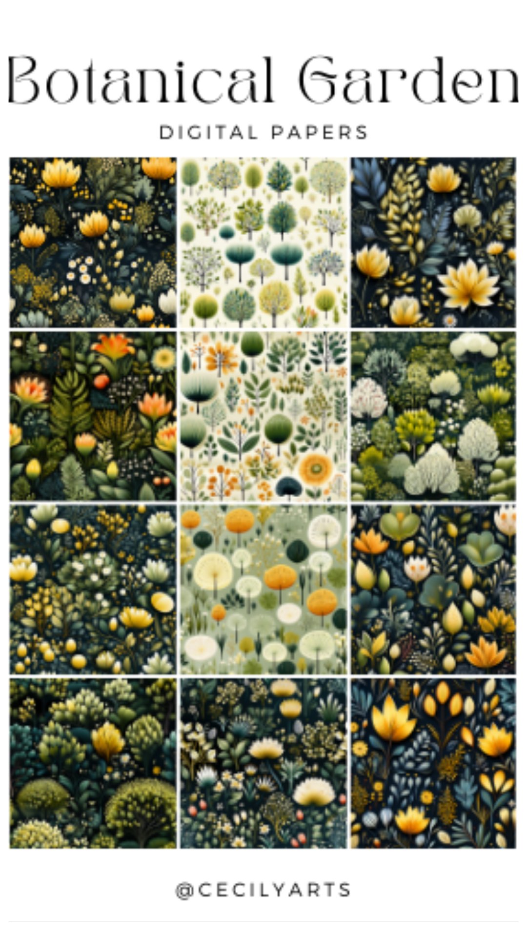 15 Botanical Garden Pattern Background