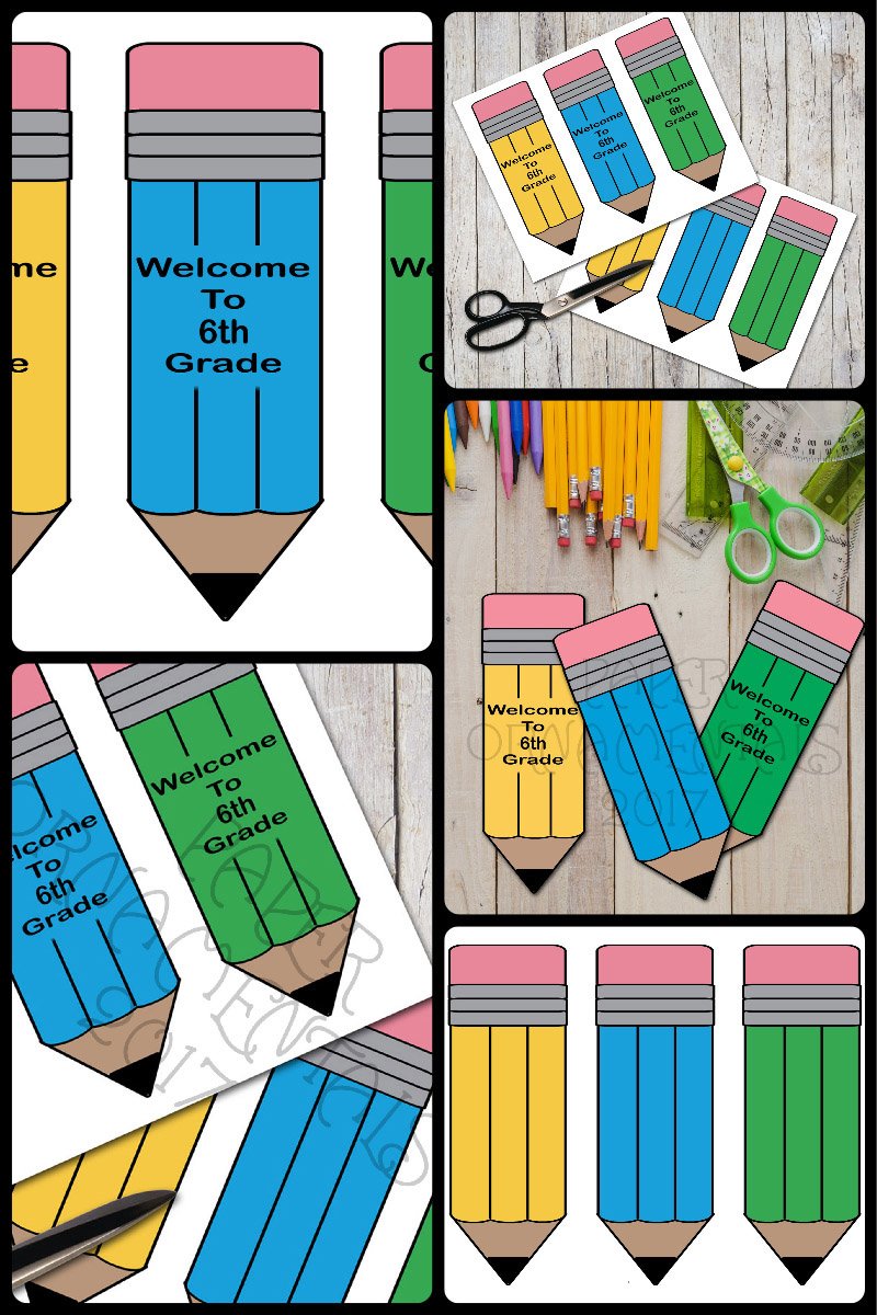 Pudgy Pencils 4th Grade Plain Printable Bookmark Set