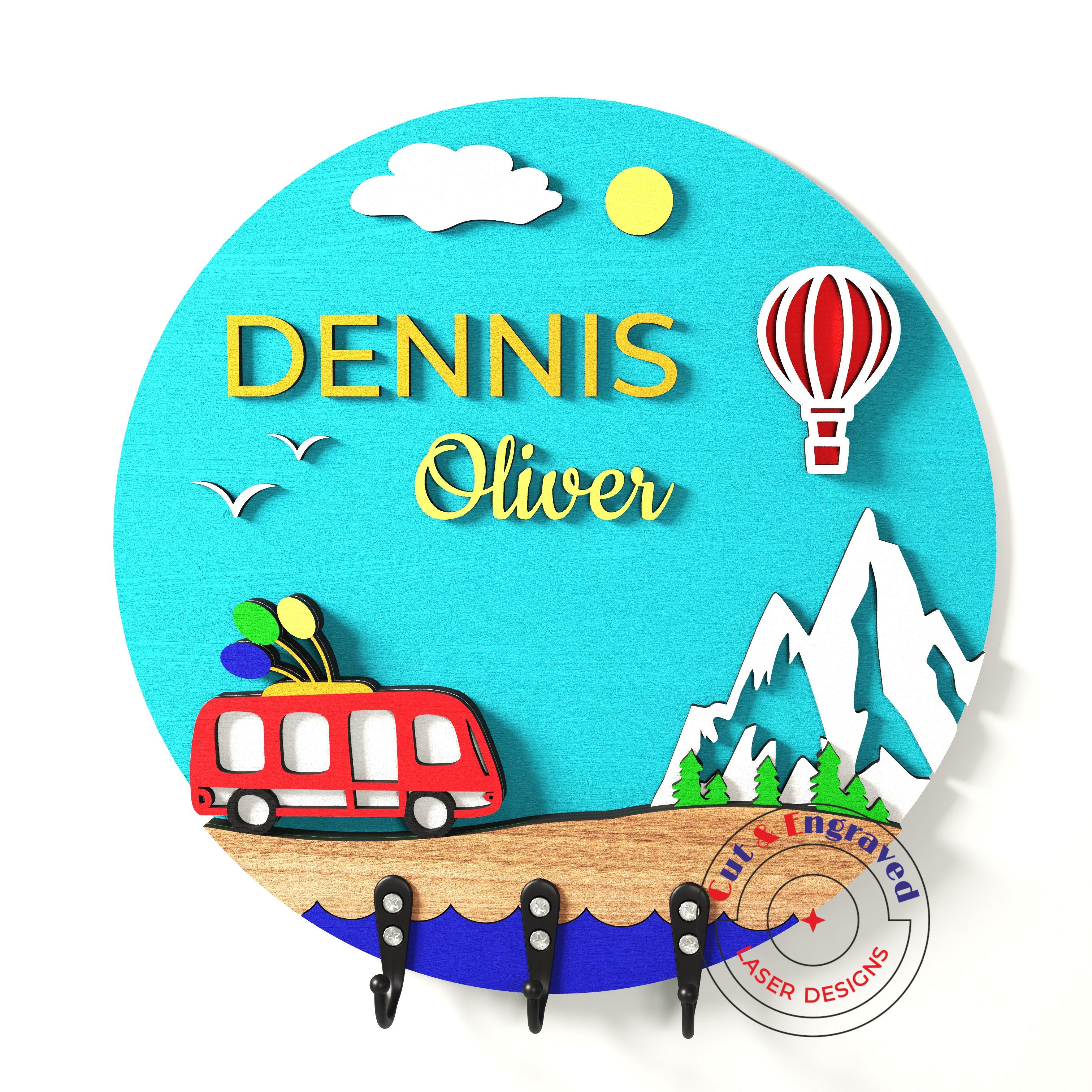 Child's name layered sign, nursery decor. (1288473)