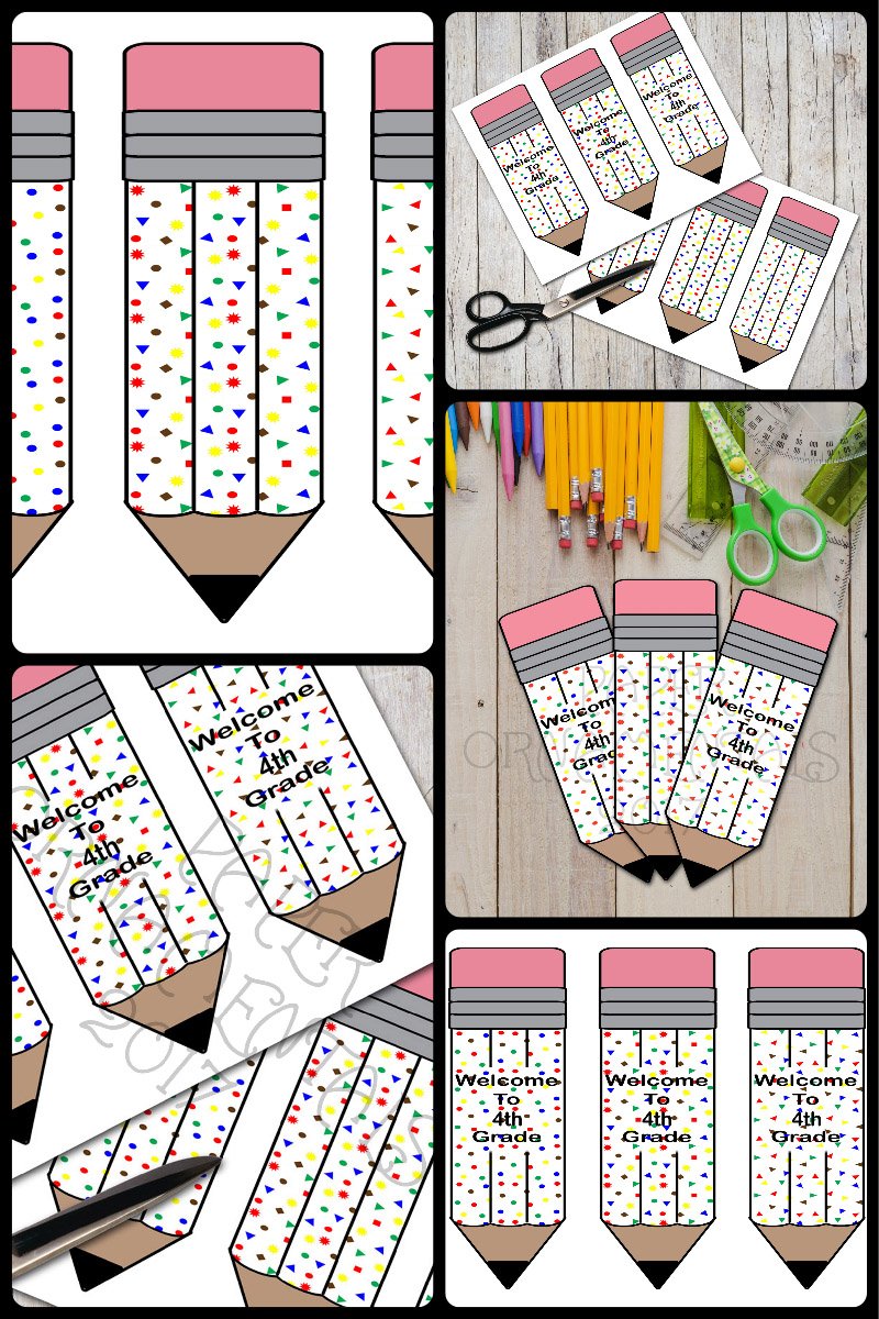 Pudgy Pencils 4th Grade Pattern Printable Bookmark Set