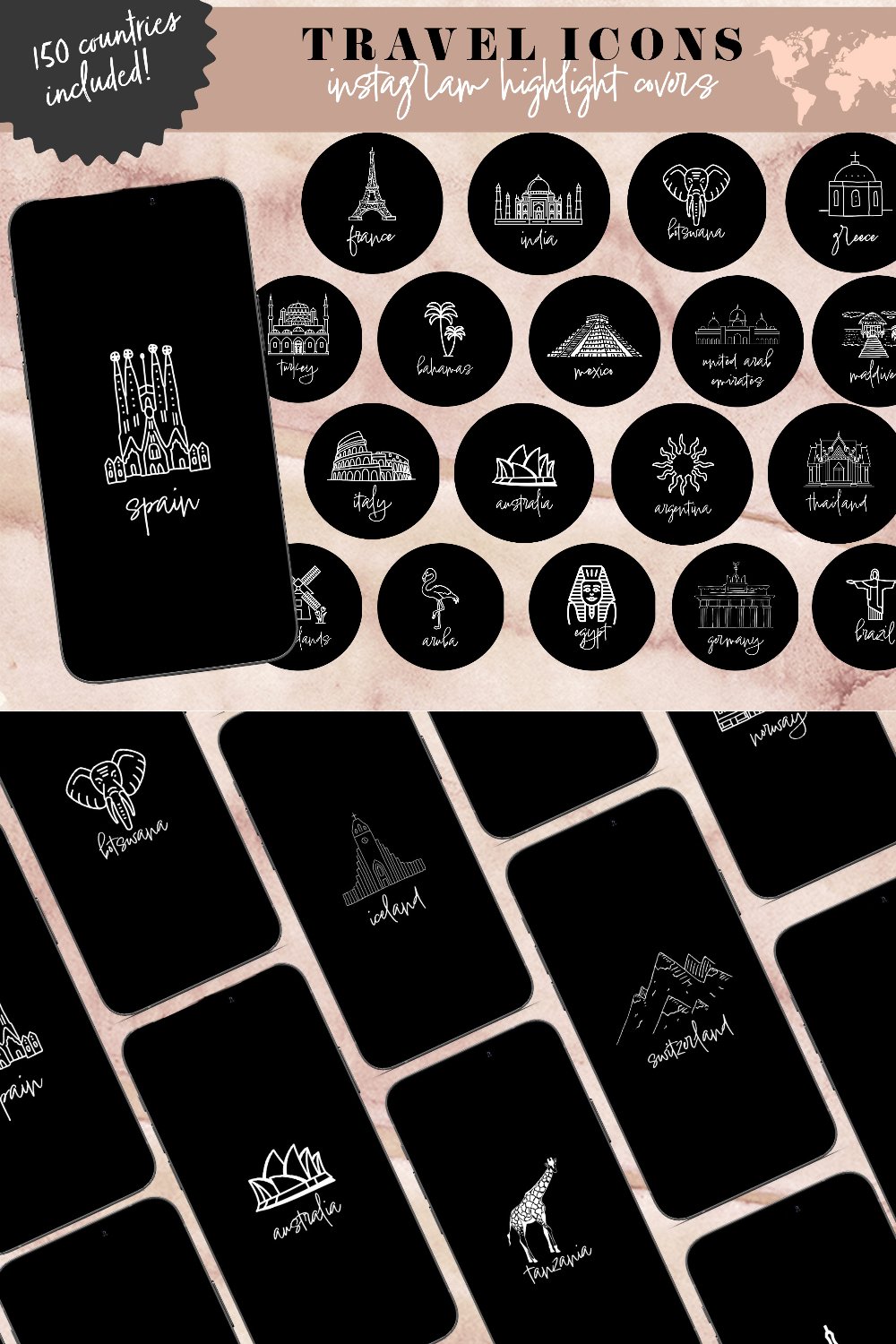 travel instagram highlight covers