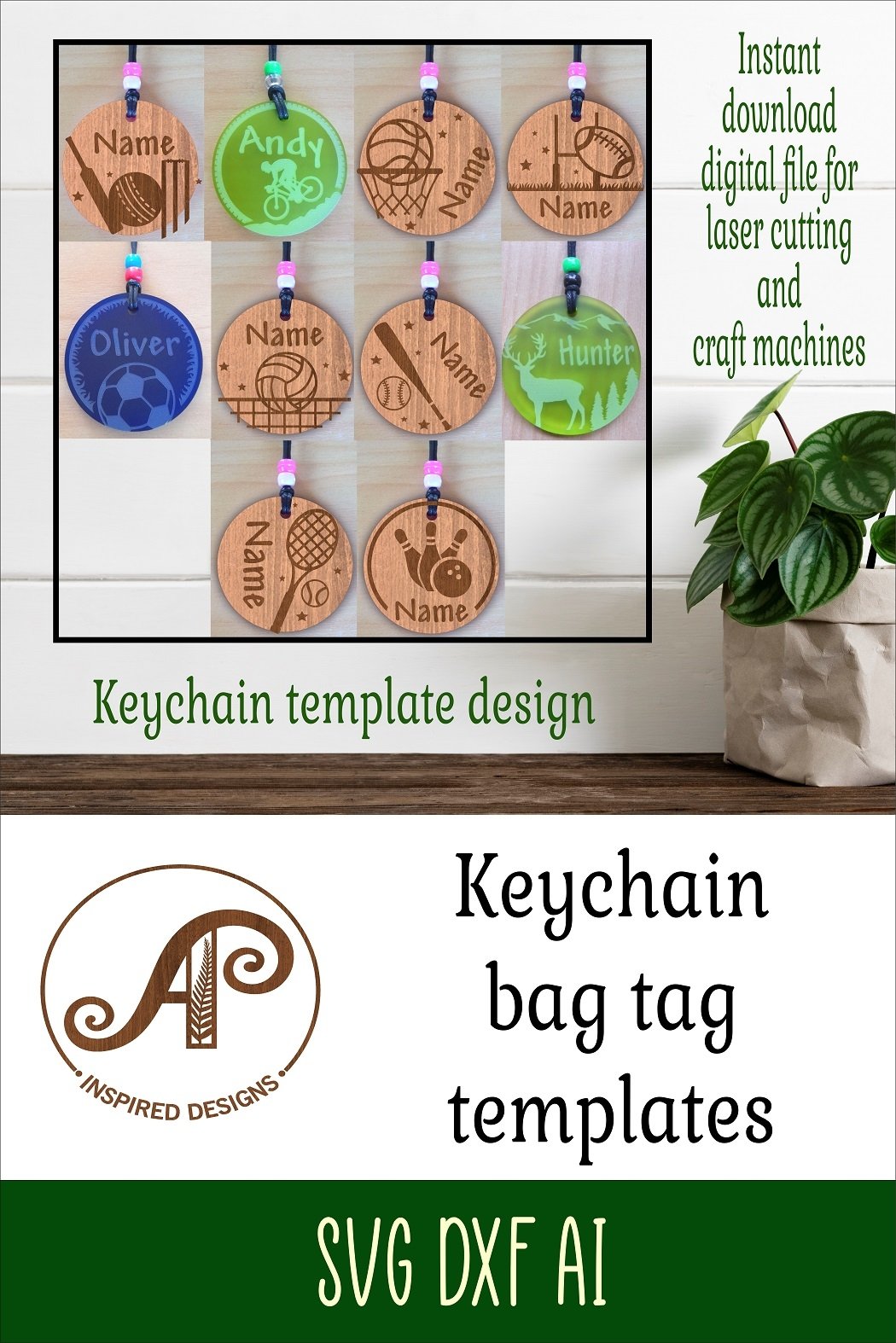 10 Sport theme keychain DIGITAL SVG personalized