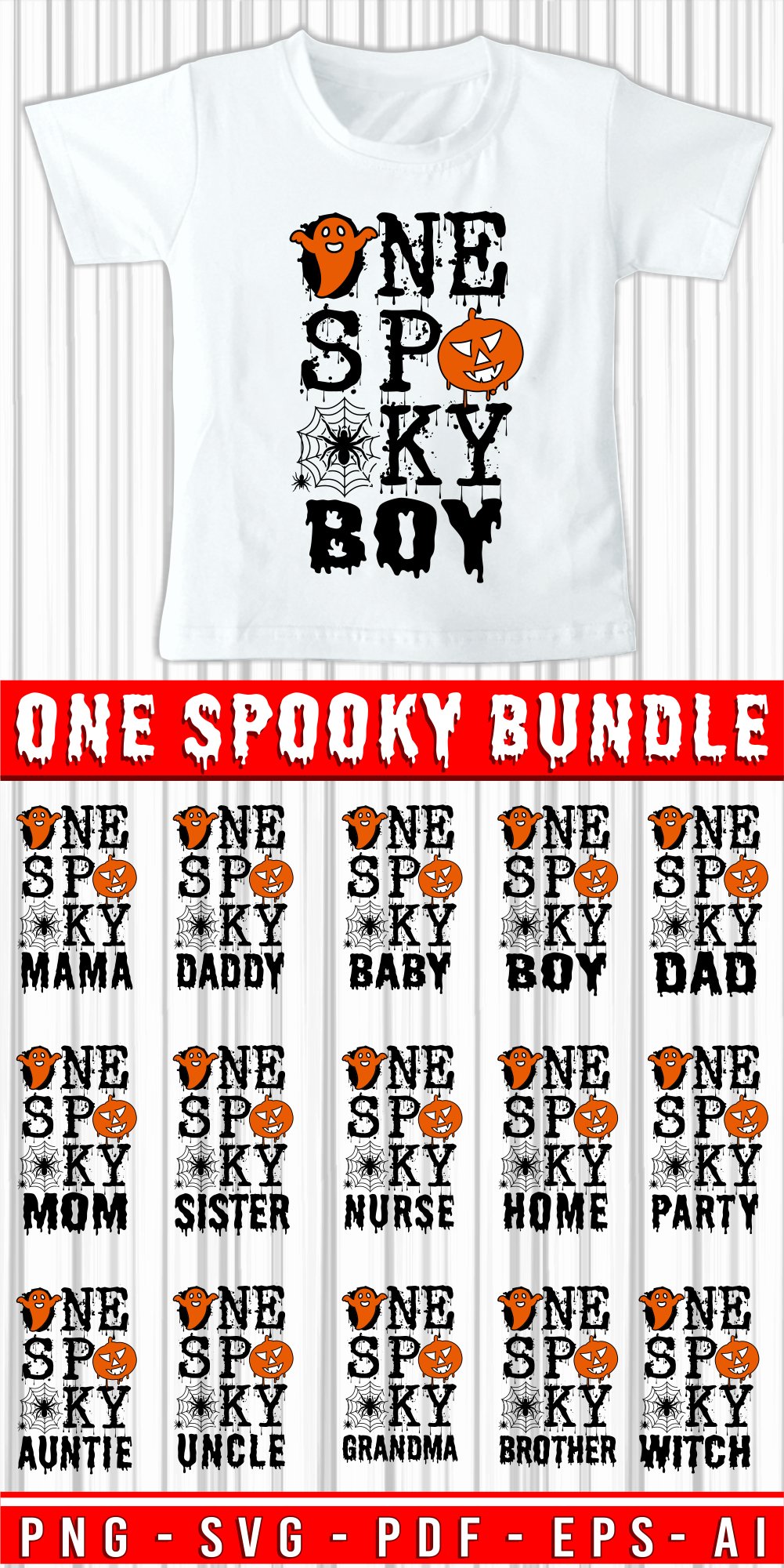 One Spooky Family SVG Bundle, Halloween SVG Bundle