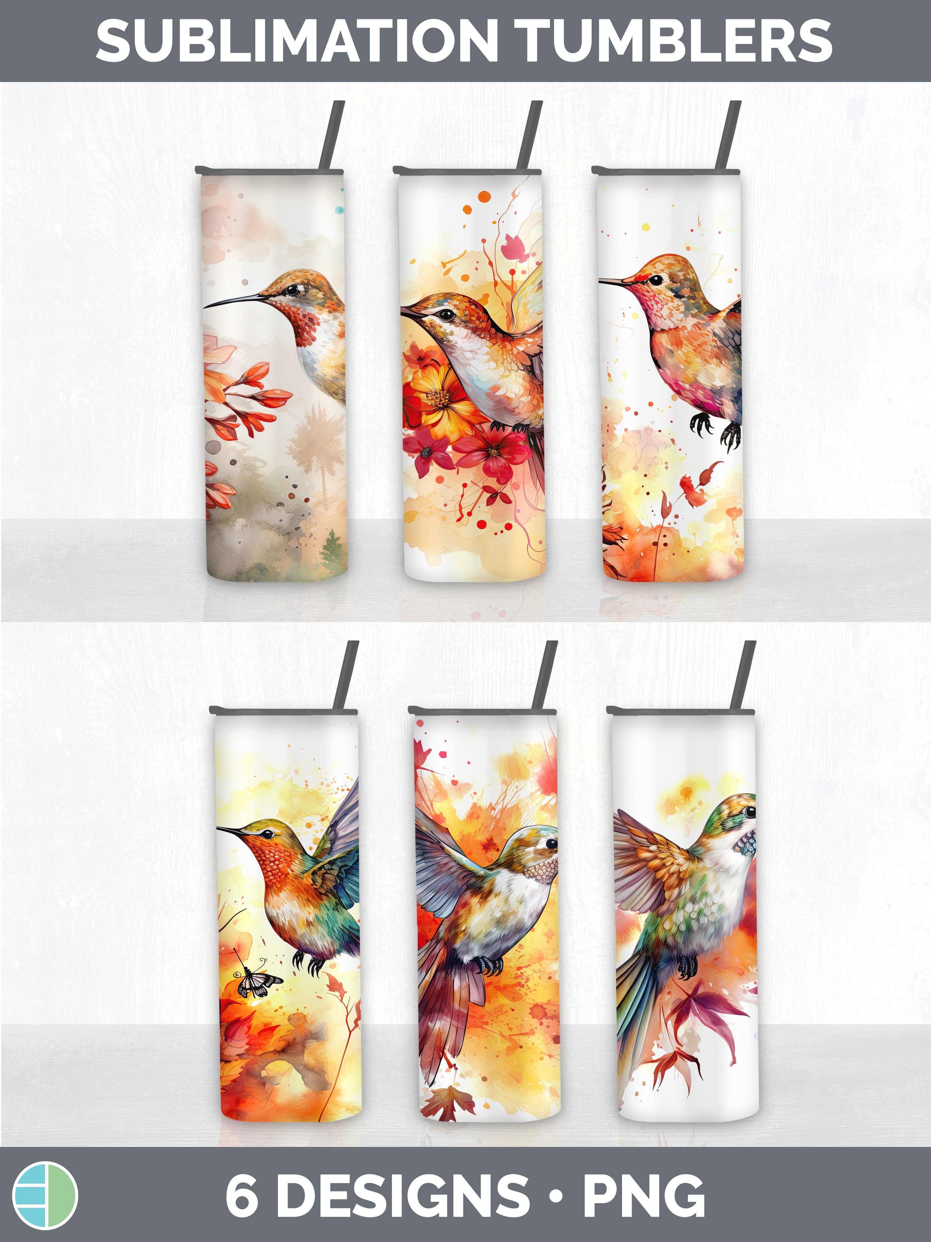 Autumn Hummingbird Bird Tumbler | Bundle 20 oz Skinny Tumble