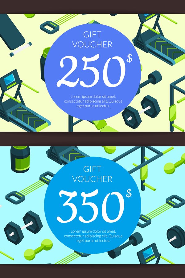 Vector gym discount. Sport and fitness banners