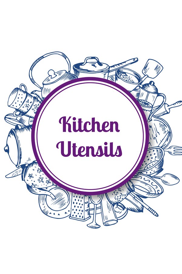 Vector hand drawn kitchen utensils circle