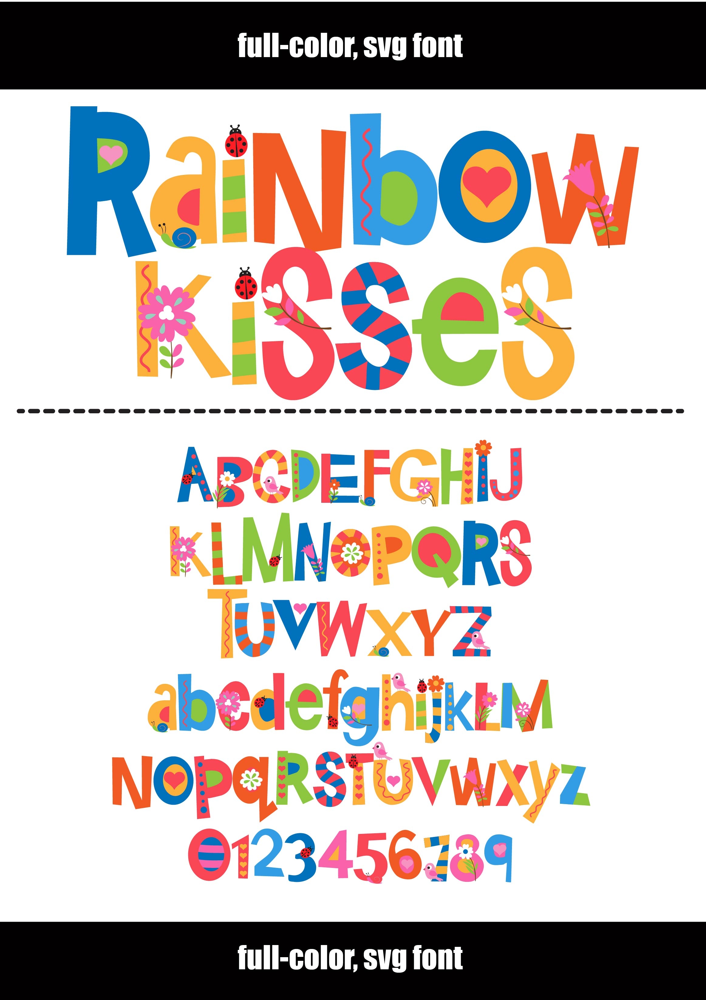 Full Color SVG Font Great for Spring or Easter