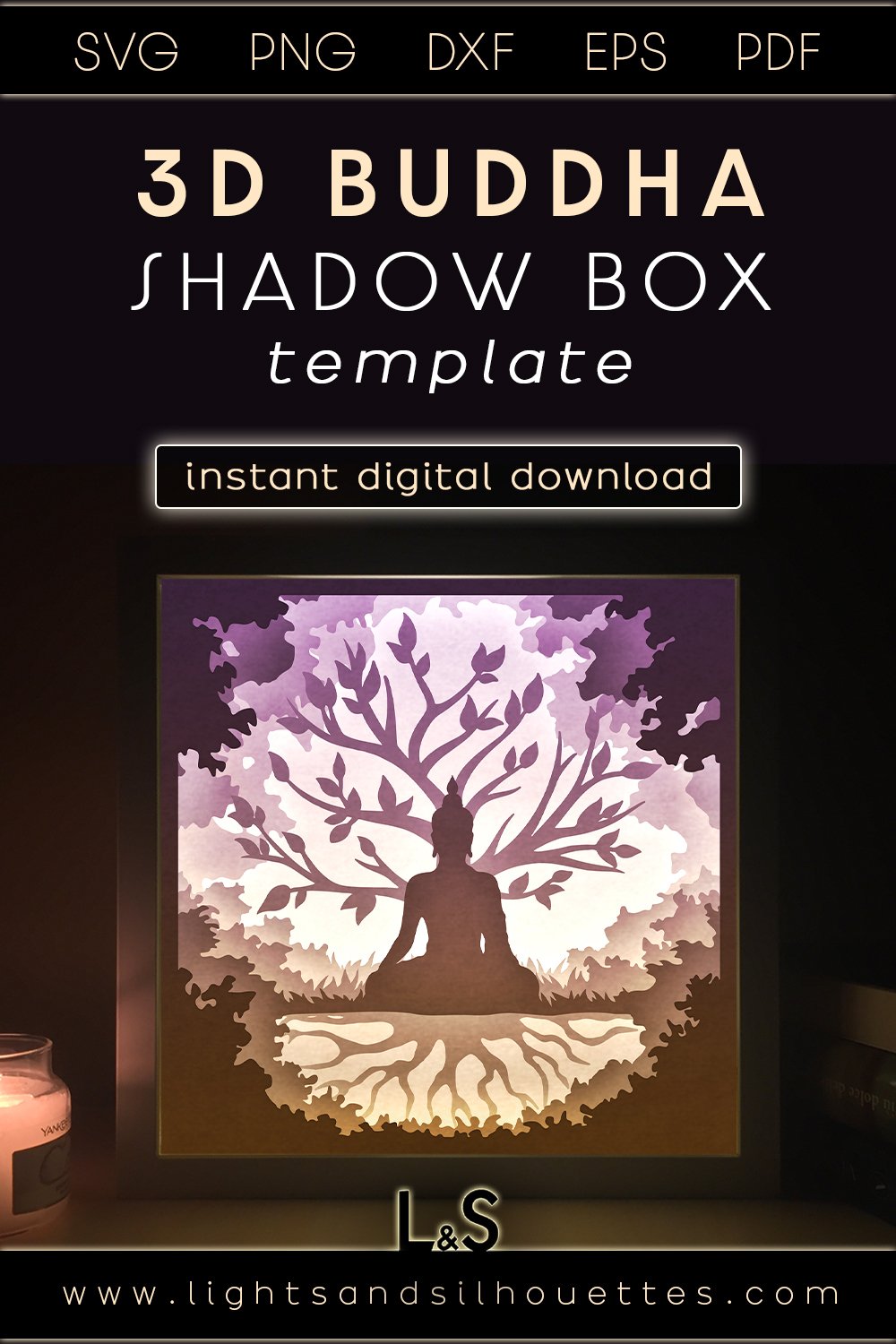 Buddha Shadow Box | Tree of Life Svg Light Box