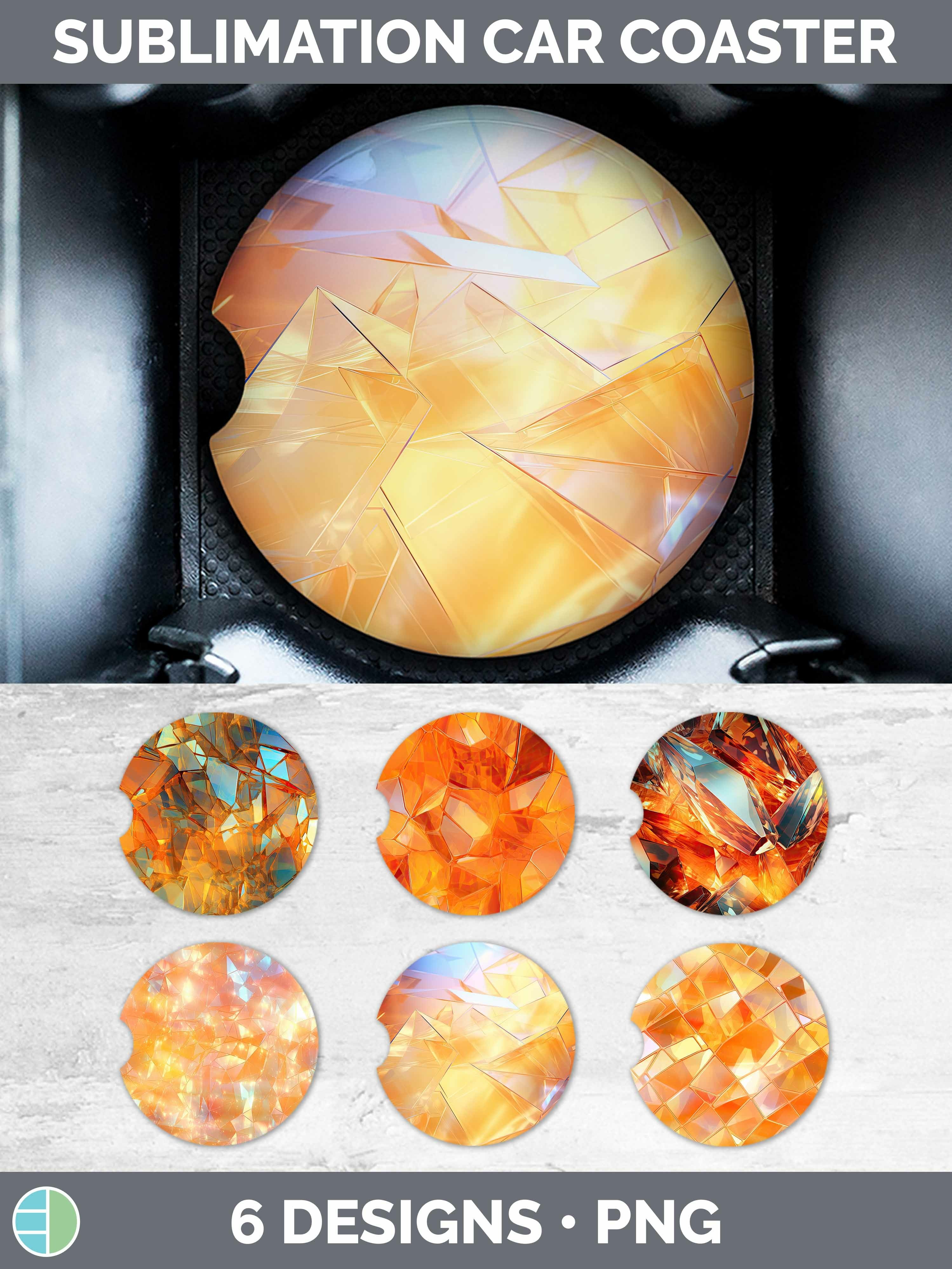 Holographic Orange Car Coaster | Bundle Coaster Designs