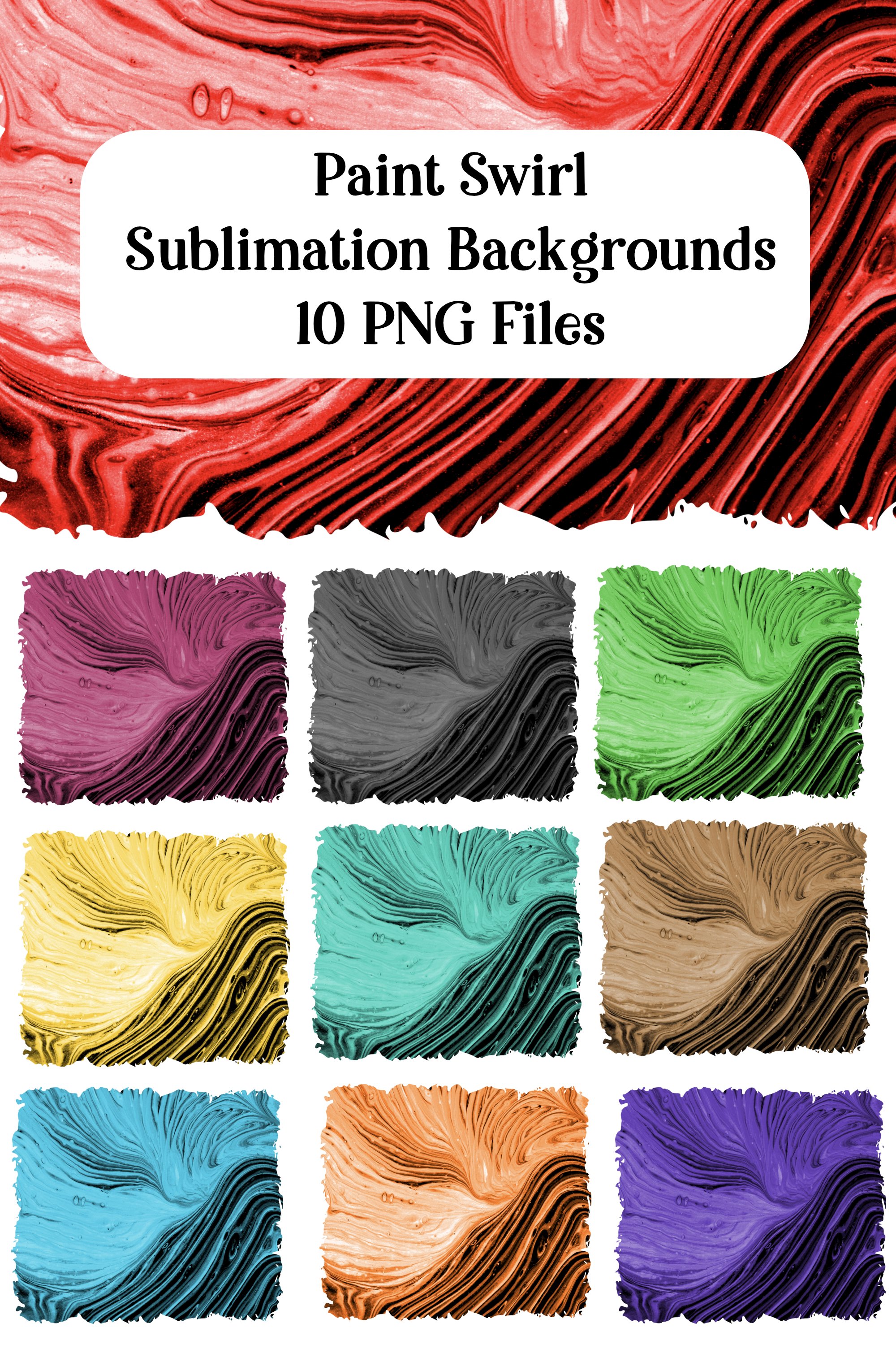 Paint Swirl Backgrounds for Sublimation