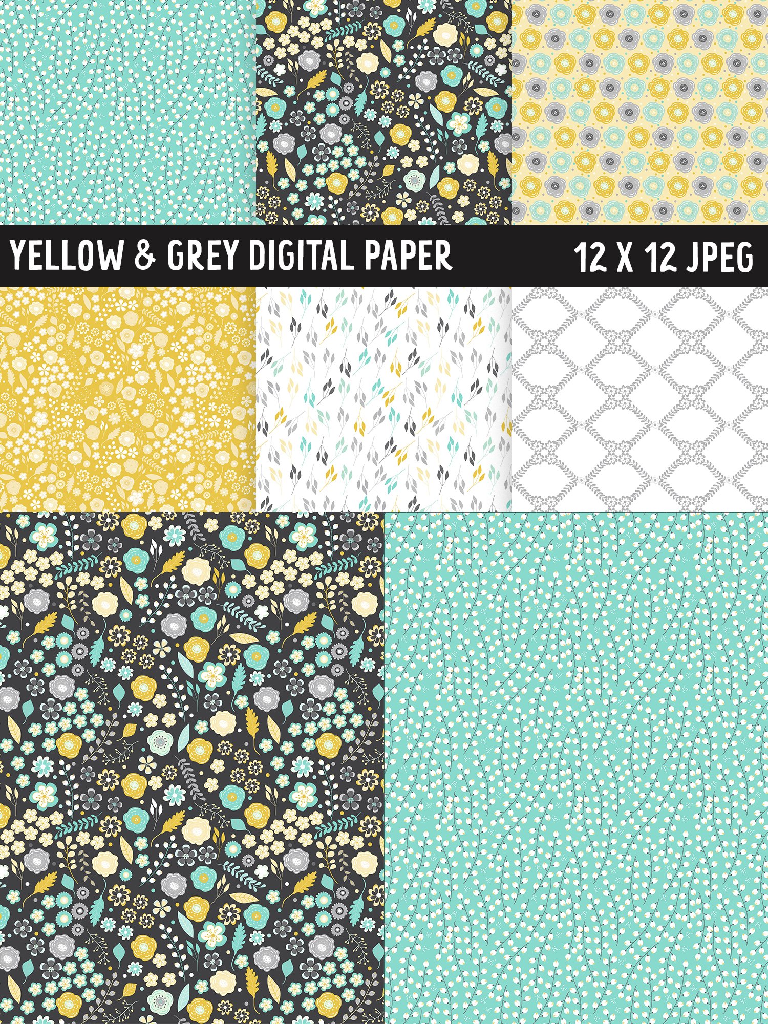 Grey and Yellow Digital Paper
