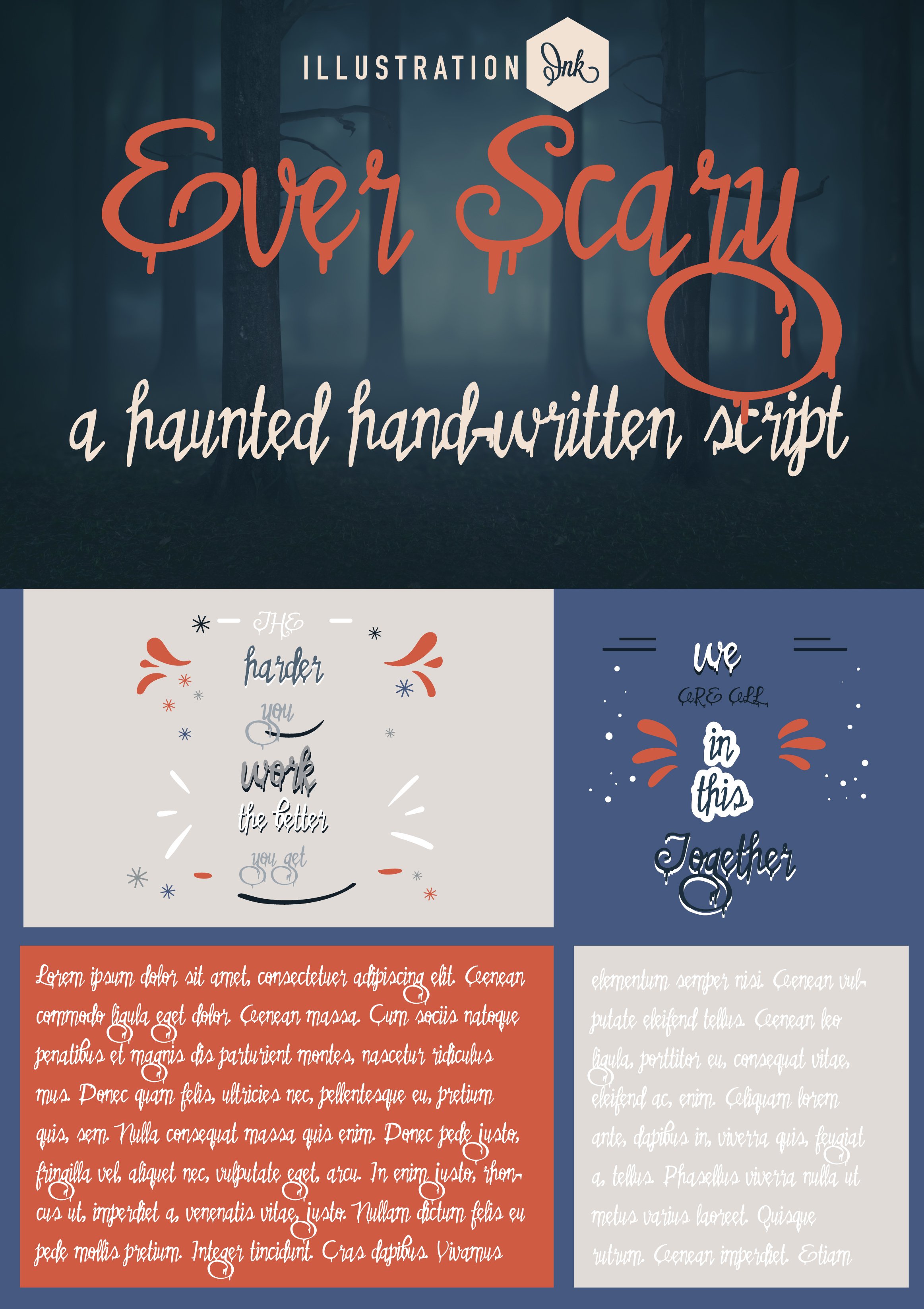 Hand-crafted, spooky, Halloween font