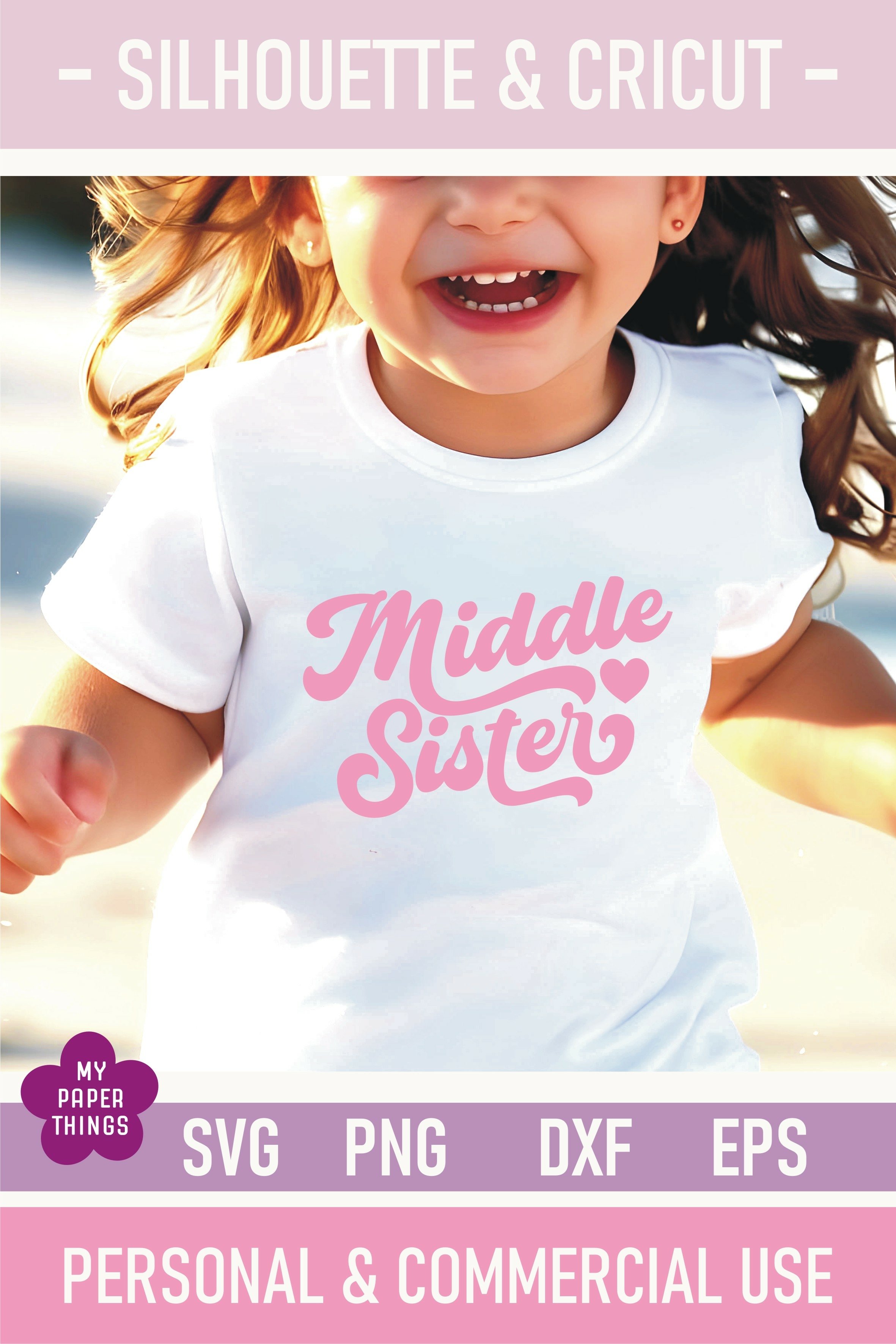 Middle Sister Svg, Siblings Svg