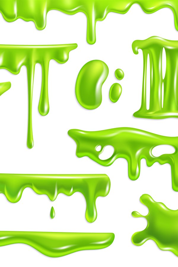 Green slime realistic. Goo splashes and mucus smudges, slimy