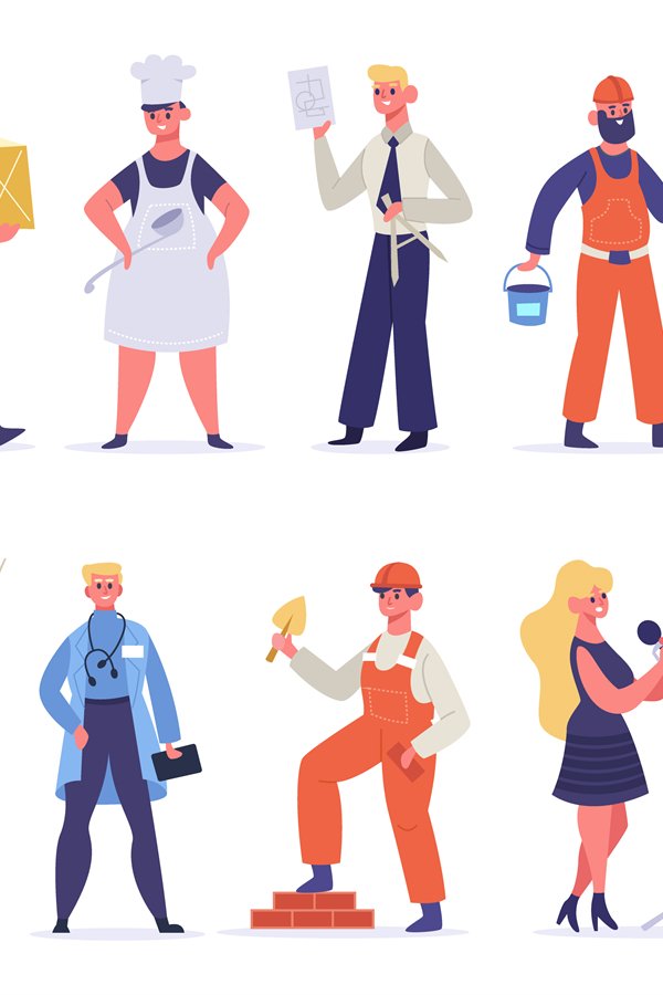 Different professions and occupations. Professional workers