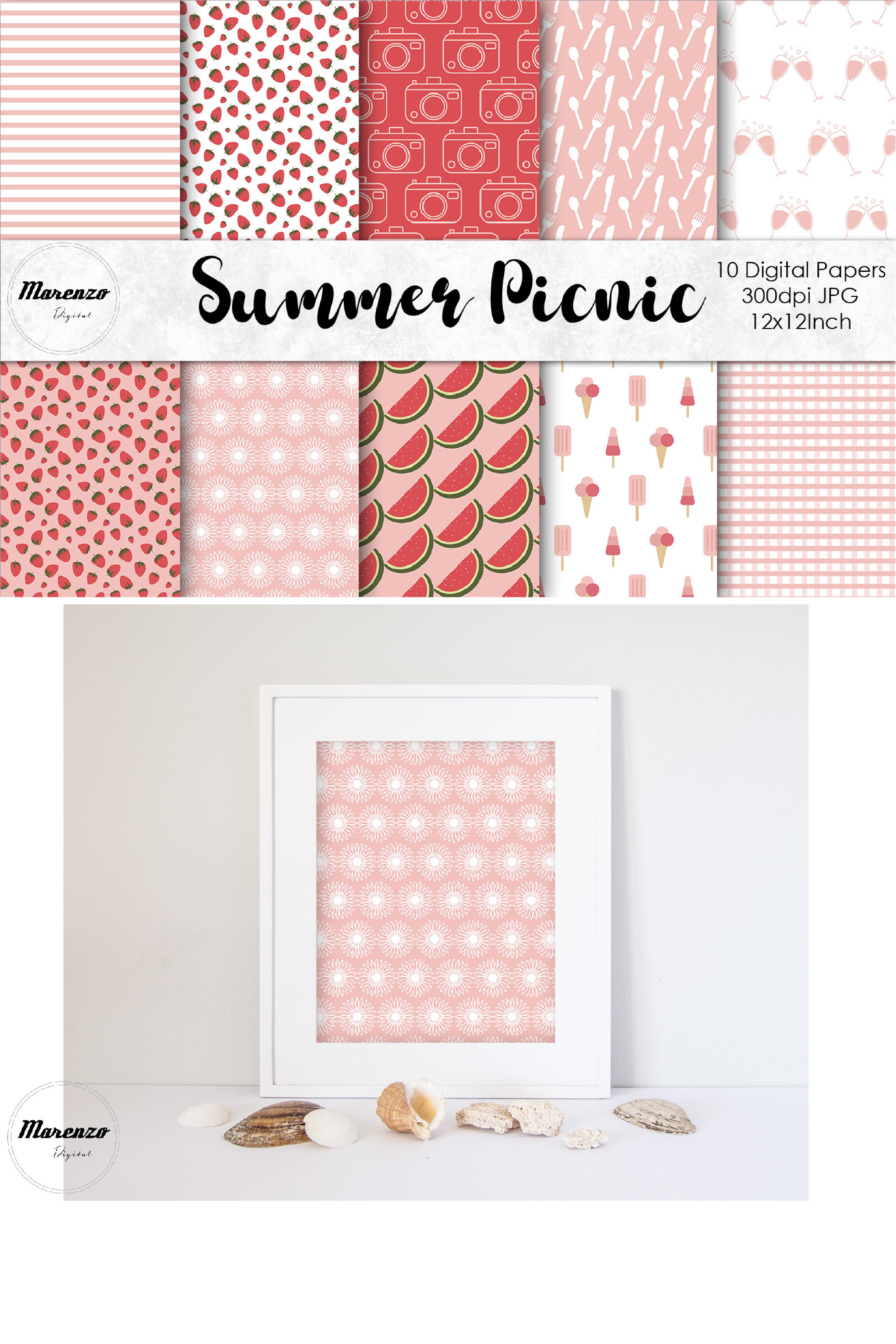 Summer Picnic Digital Papers