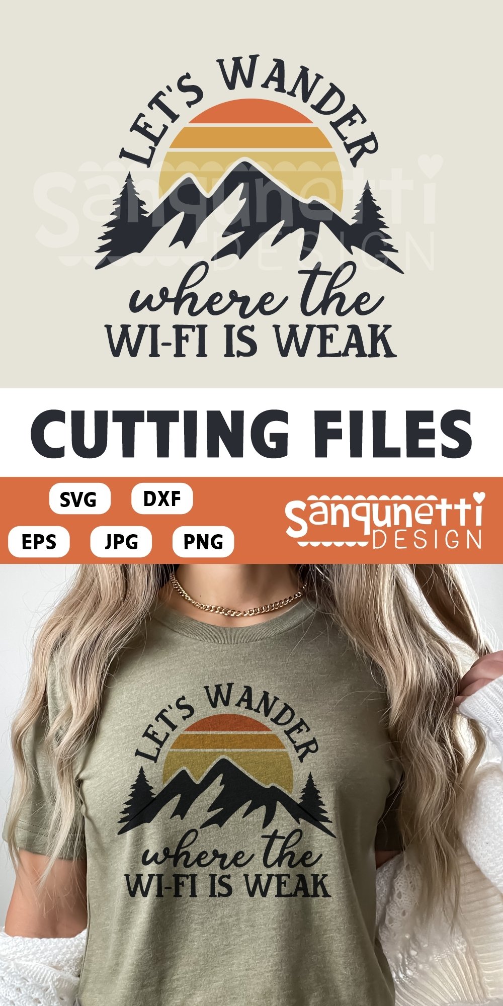 Let's Wander SVG Design for Outdoor Enthusiasts