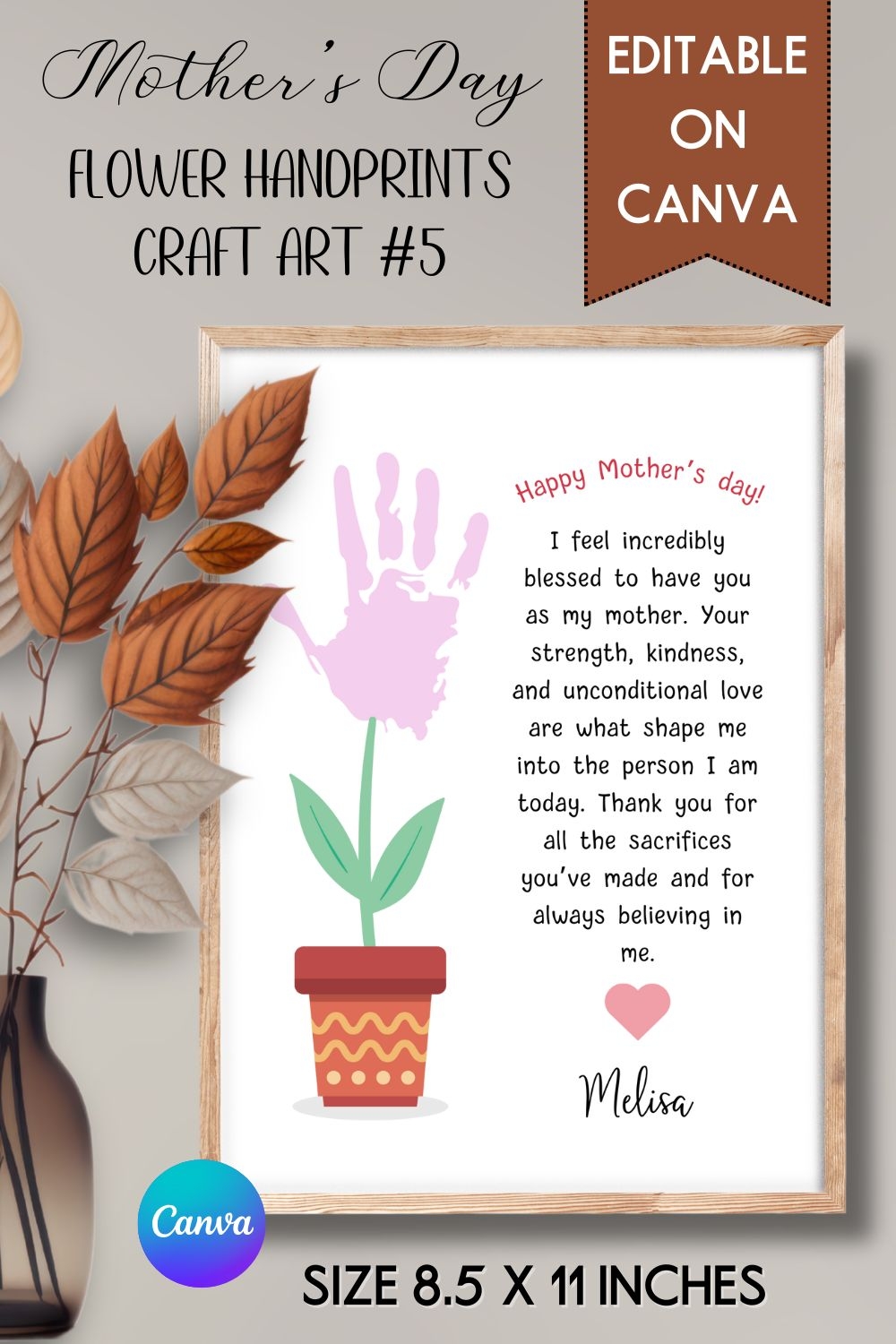 Mother's Day Flower Handprint Art #5