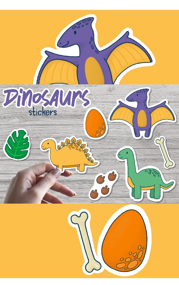 Dinosaurs - Printable Stickers