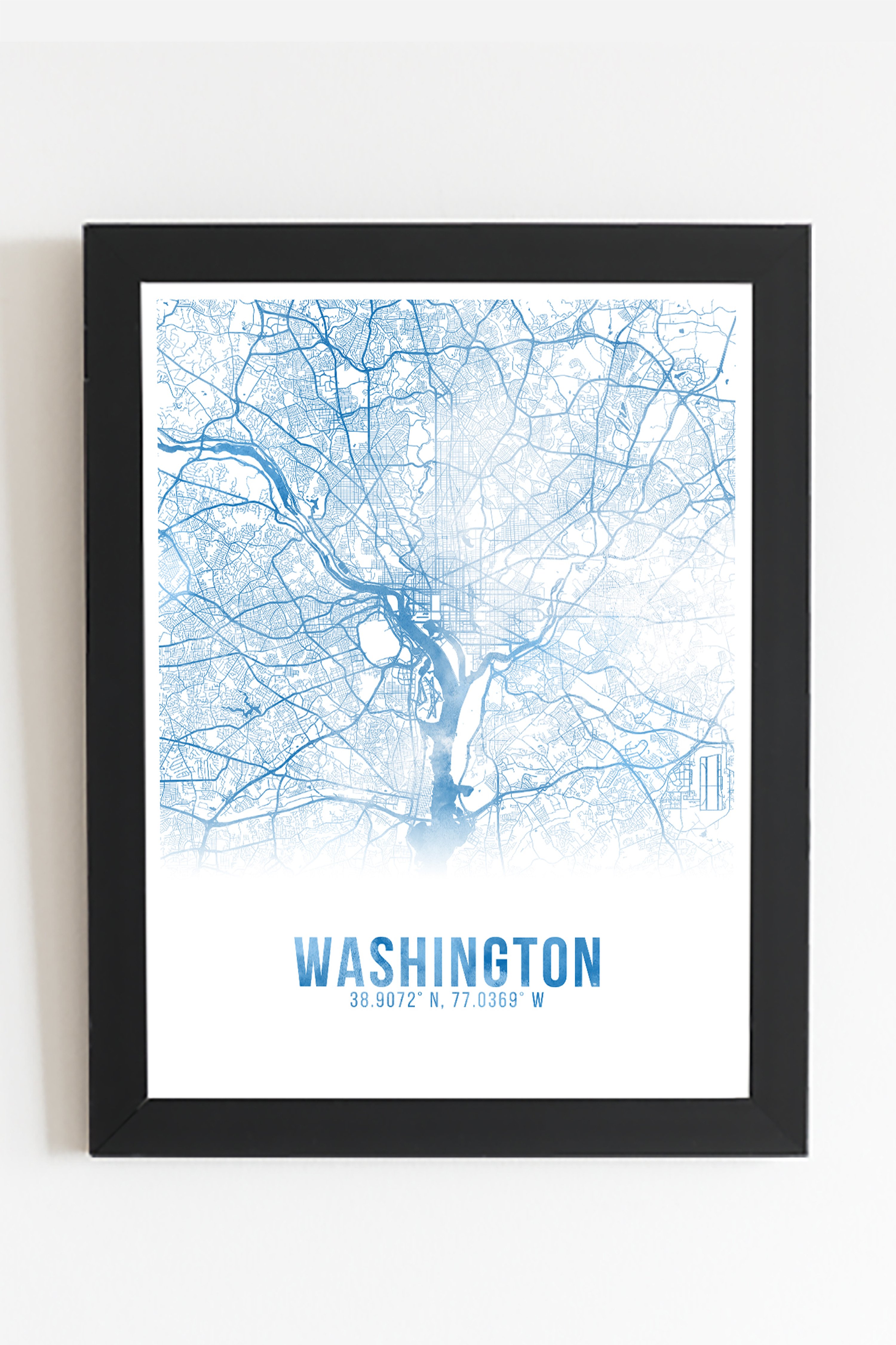 Washington Watercolor City Map Poster