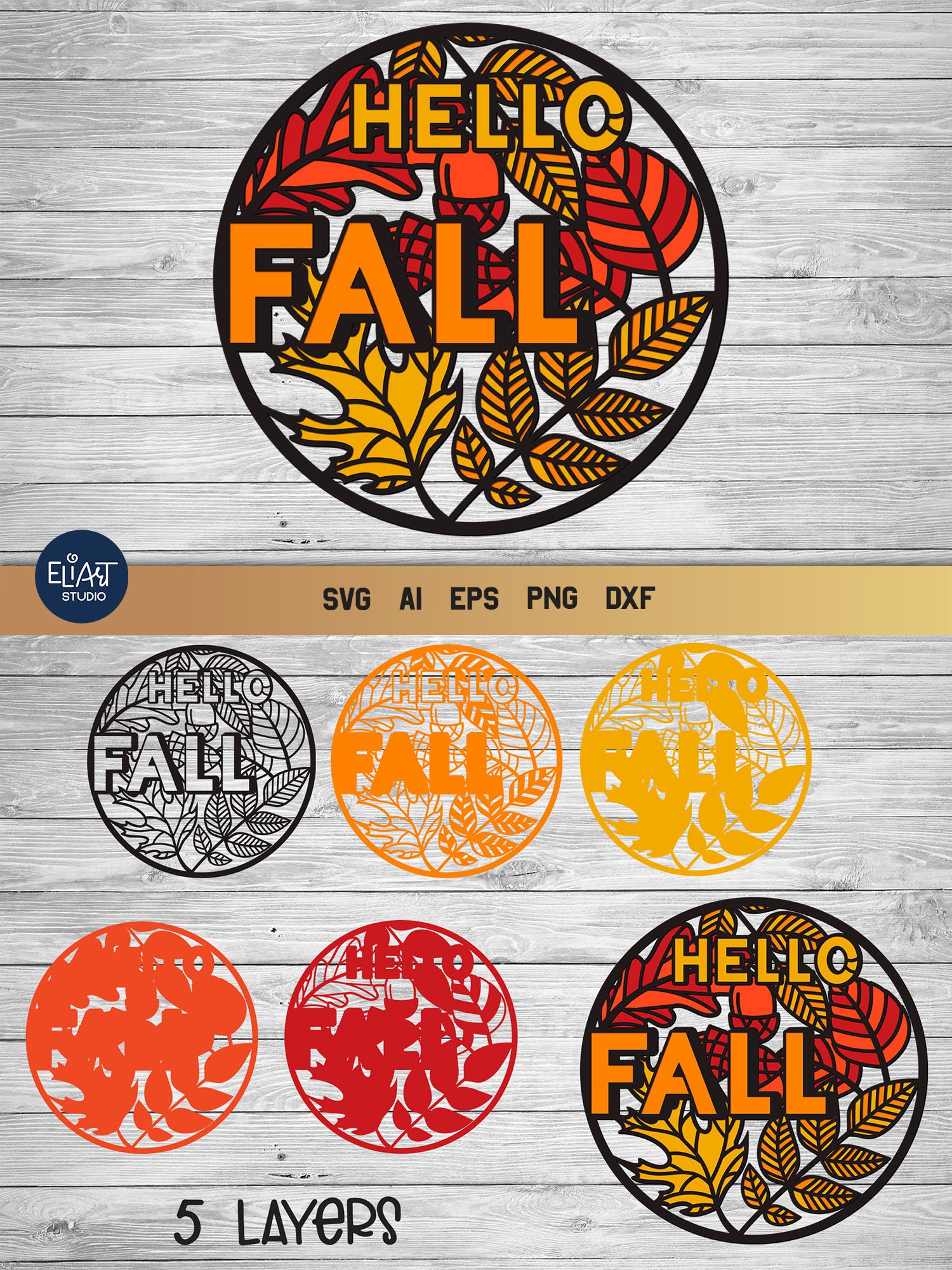 3d Layered Fall SVG | Leaf SVG | Porch Sign SVG