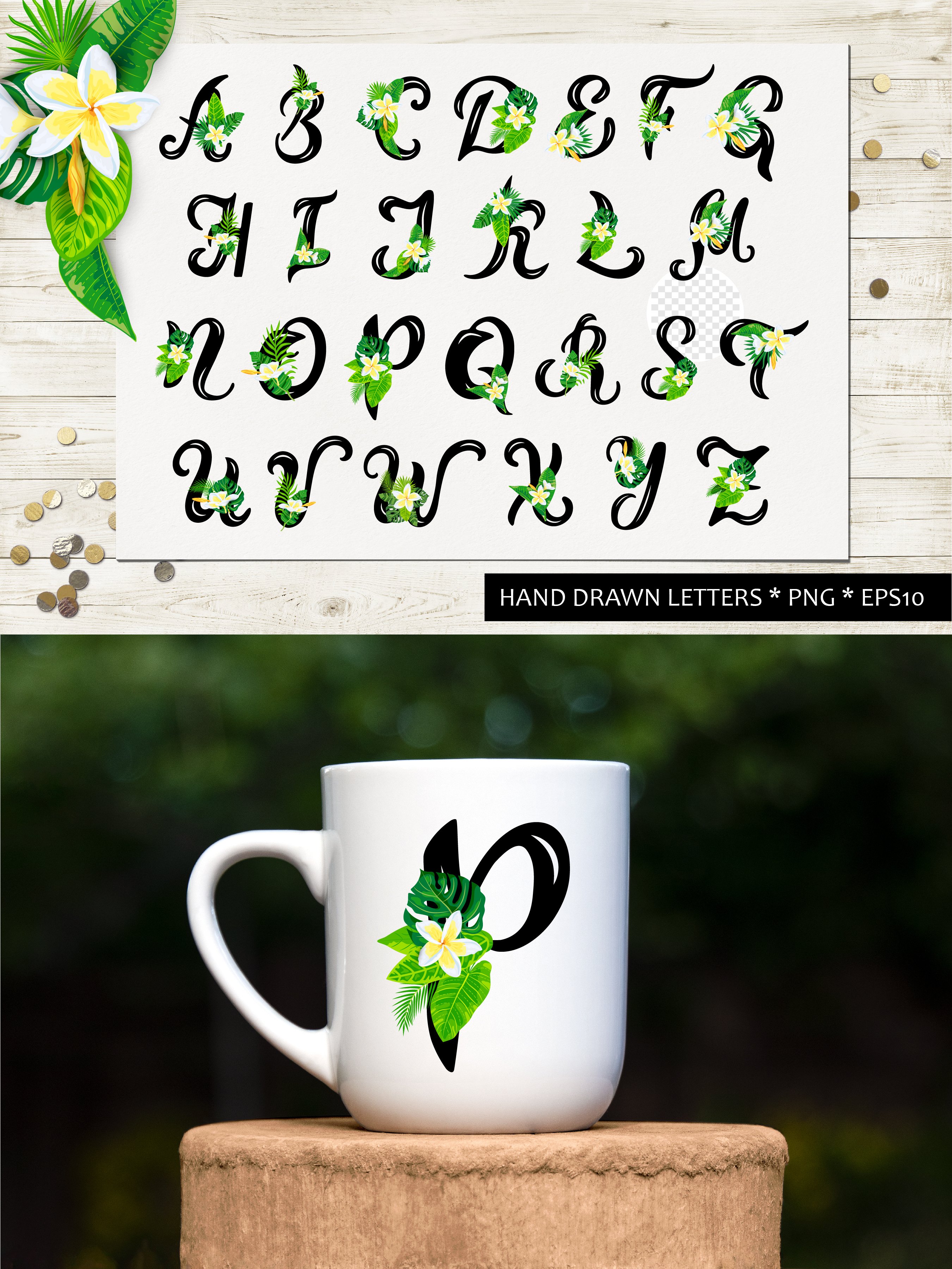 Summer alphabet. Monograms. Sublimation design. 27 (1923657)